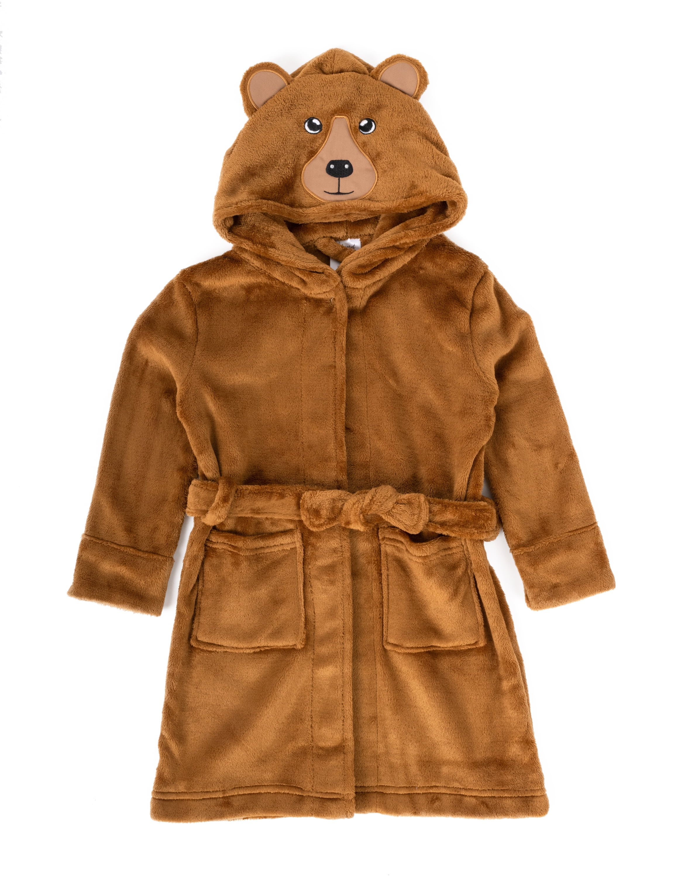 Kids Fleece Hooded Robe Bear 8 Year - Walmart.com