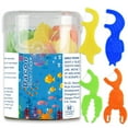 Kids Flossers, Unflavored, 4 Colors Ocean Animals Shaped Makes Flossing ...