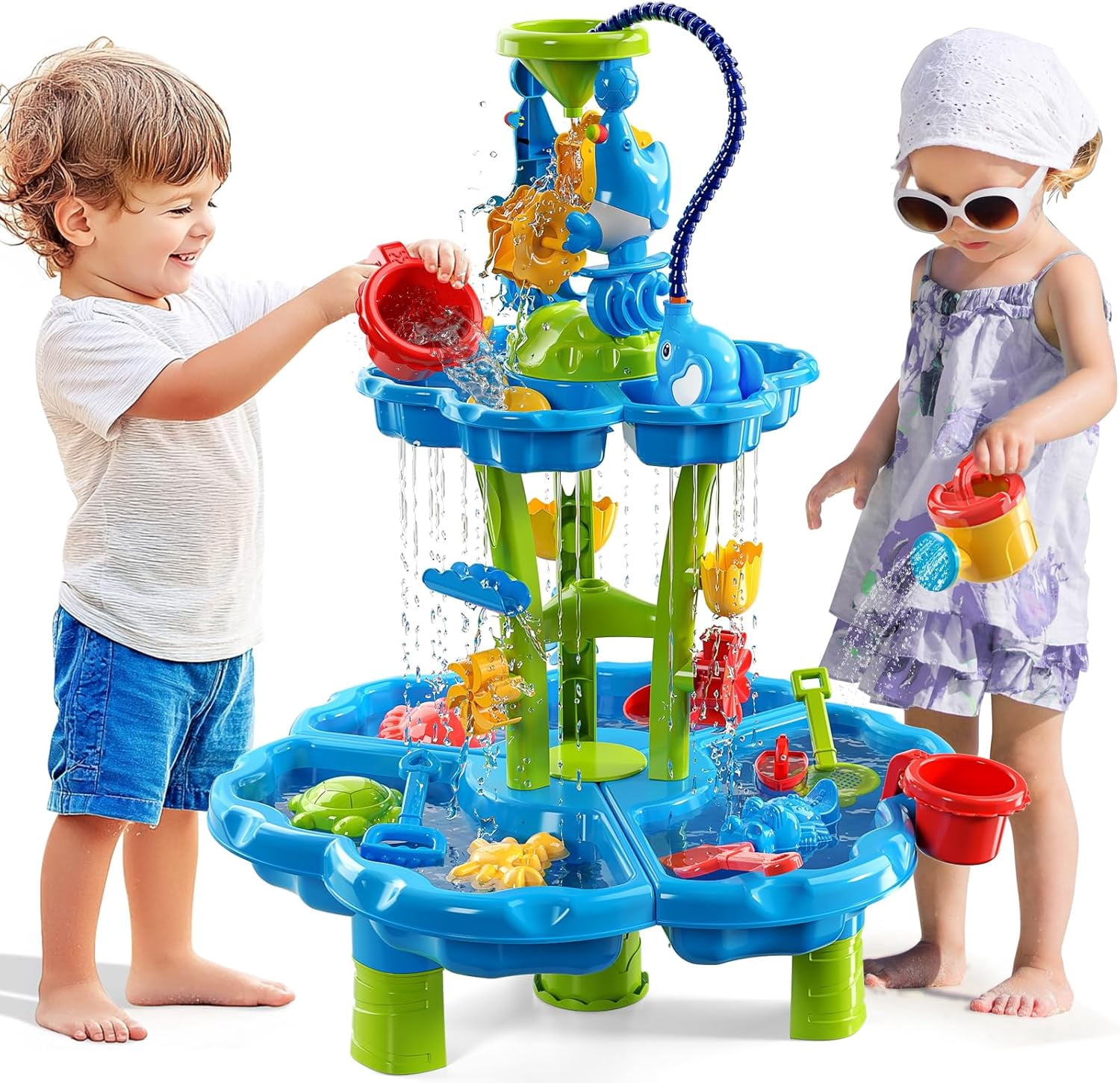 Kids Flower Water Table for Toddlers for 3 4 5 6 7 8 Years Old, Outdoor ...