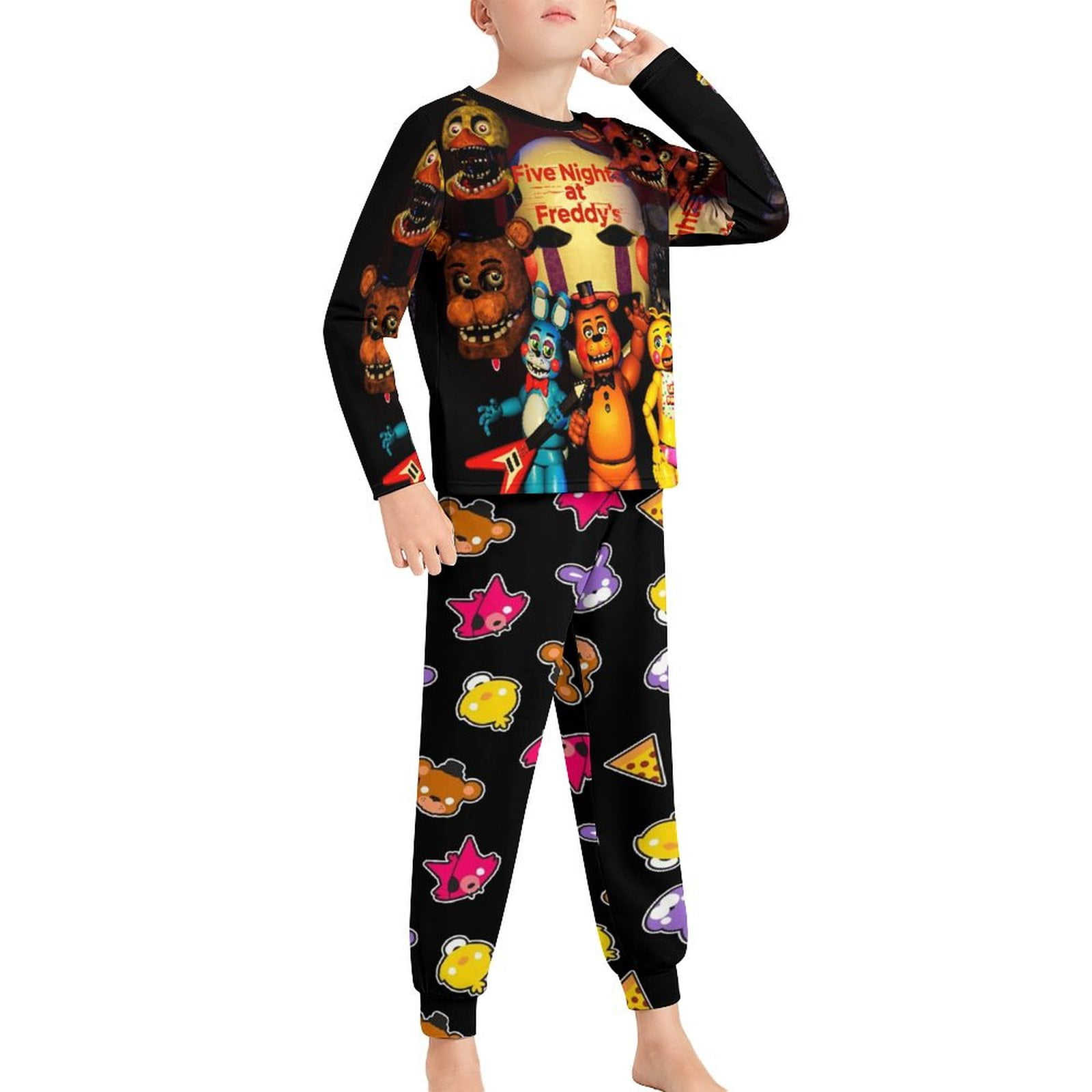 Kids Fnaf Five Night At Freddys Pajamas Suit Long Sleeve Sleepwear Pant ...