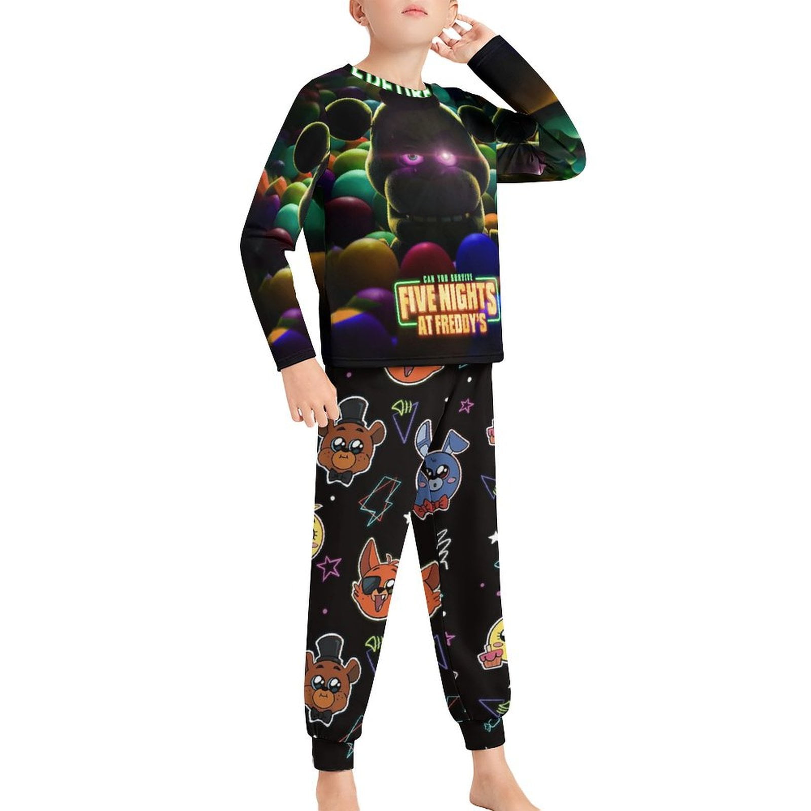 Kids Fnaf Five Night At Freddys Pajamas Suit Long Sleeve Sleepwear Pant ...