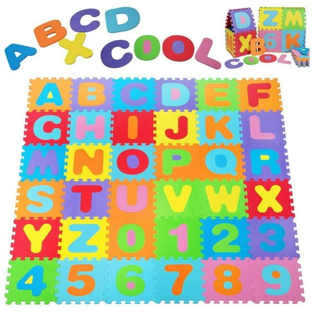 ABC Letter Baby Foam Puzzle Play Mat (36-Piece Set) Interlocking Floor ...