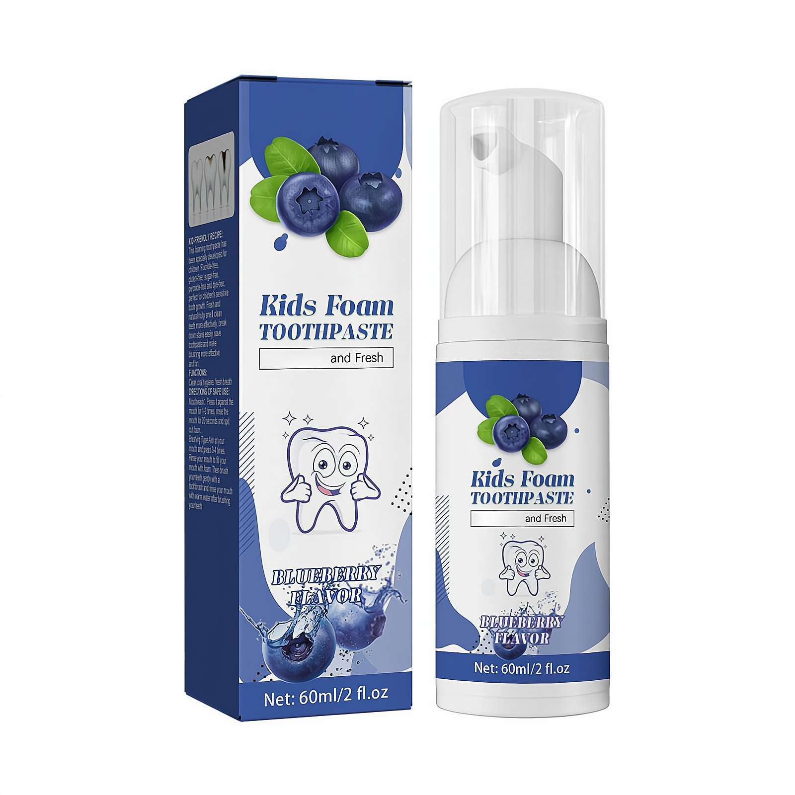 Kids Foam Toothpaste,Toddler Toothpaste with Low Fluoride, Foaming Toothpaste and Mouthwash ...