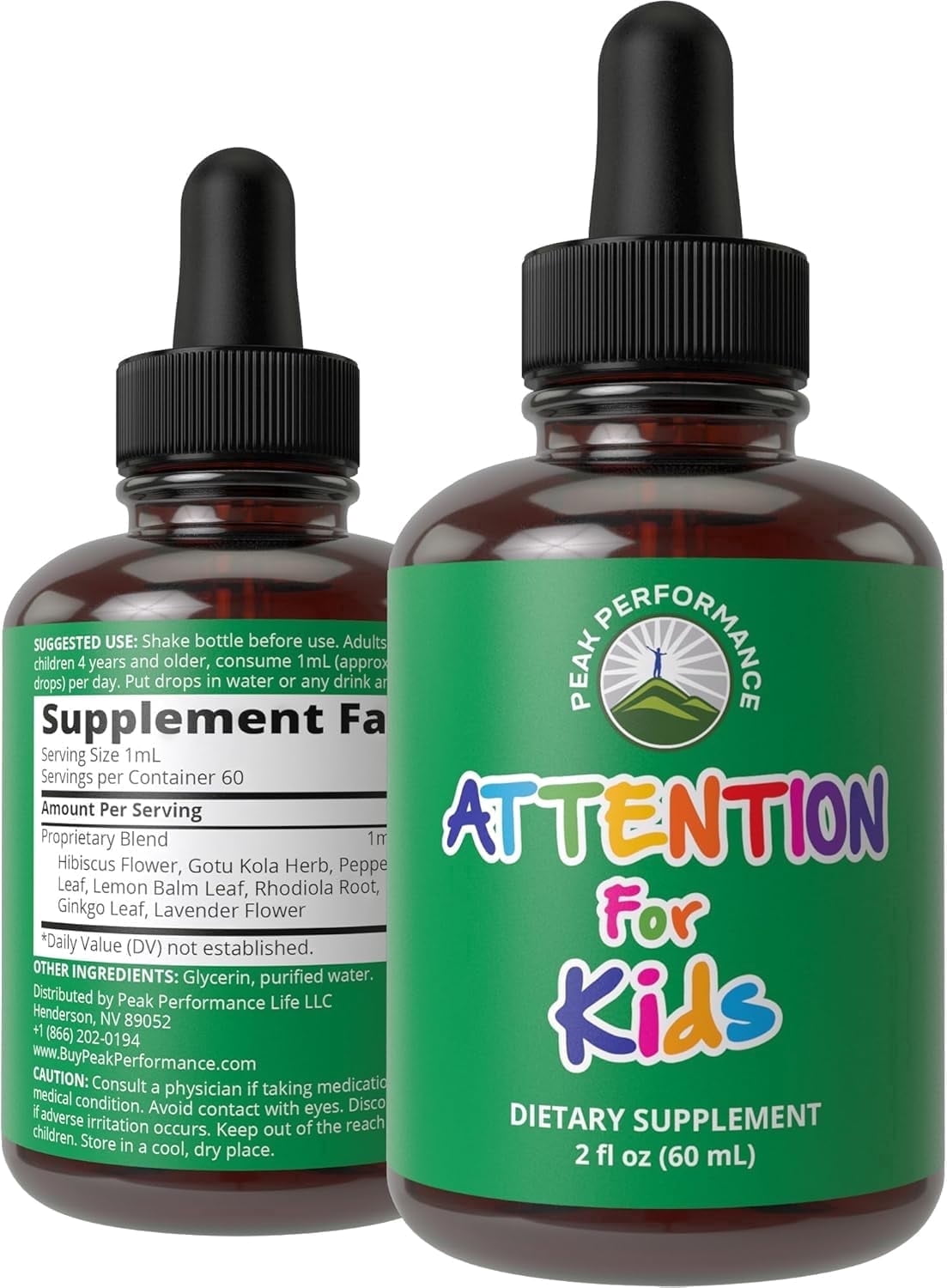 Kids Focus Drops. Attention Deficit Liquid Supplement for Concentration ...