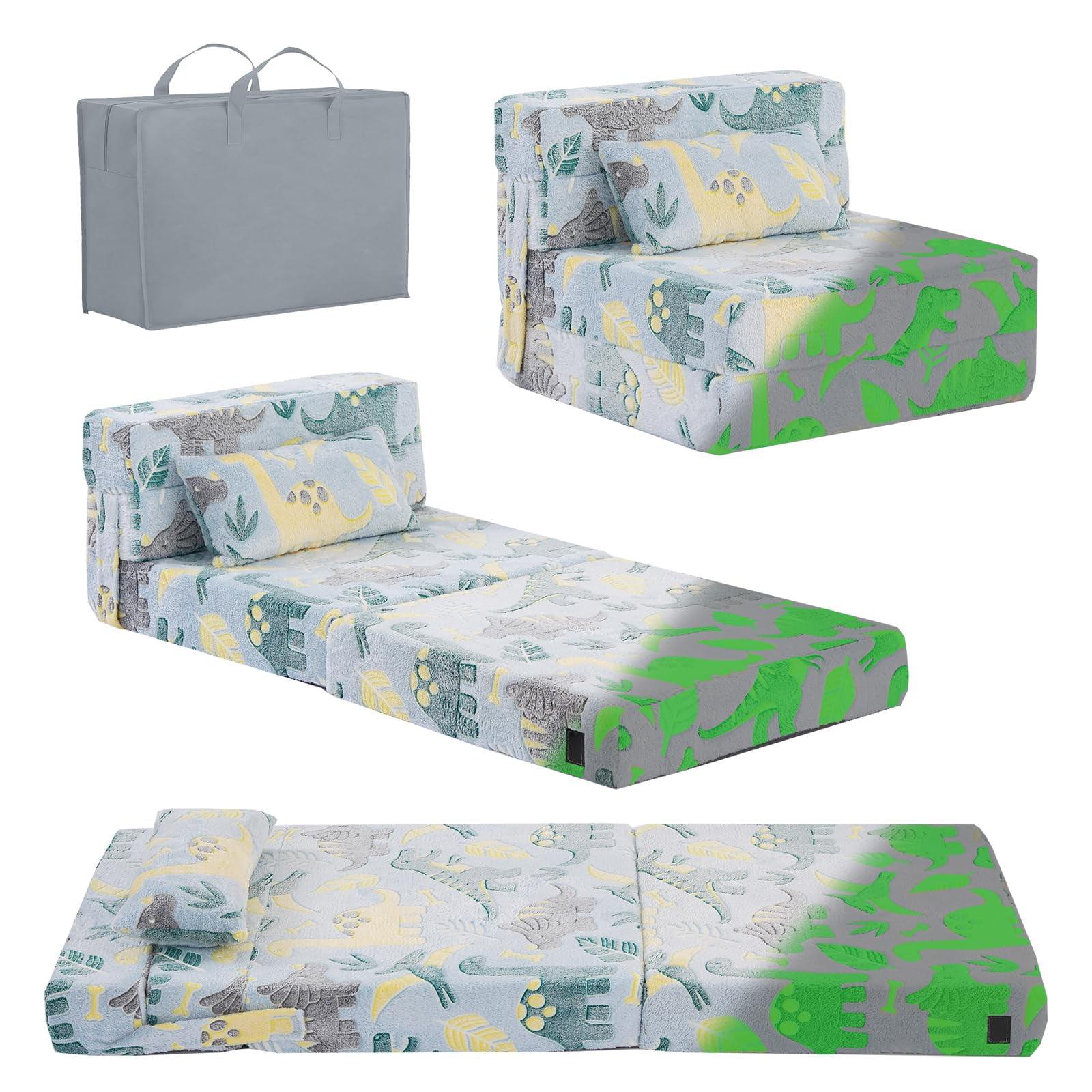 Kids Folding Sofa Bed, Trifold Futon Mattress, Toddler Fold Out Couch ...