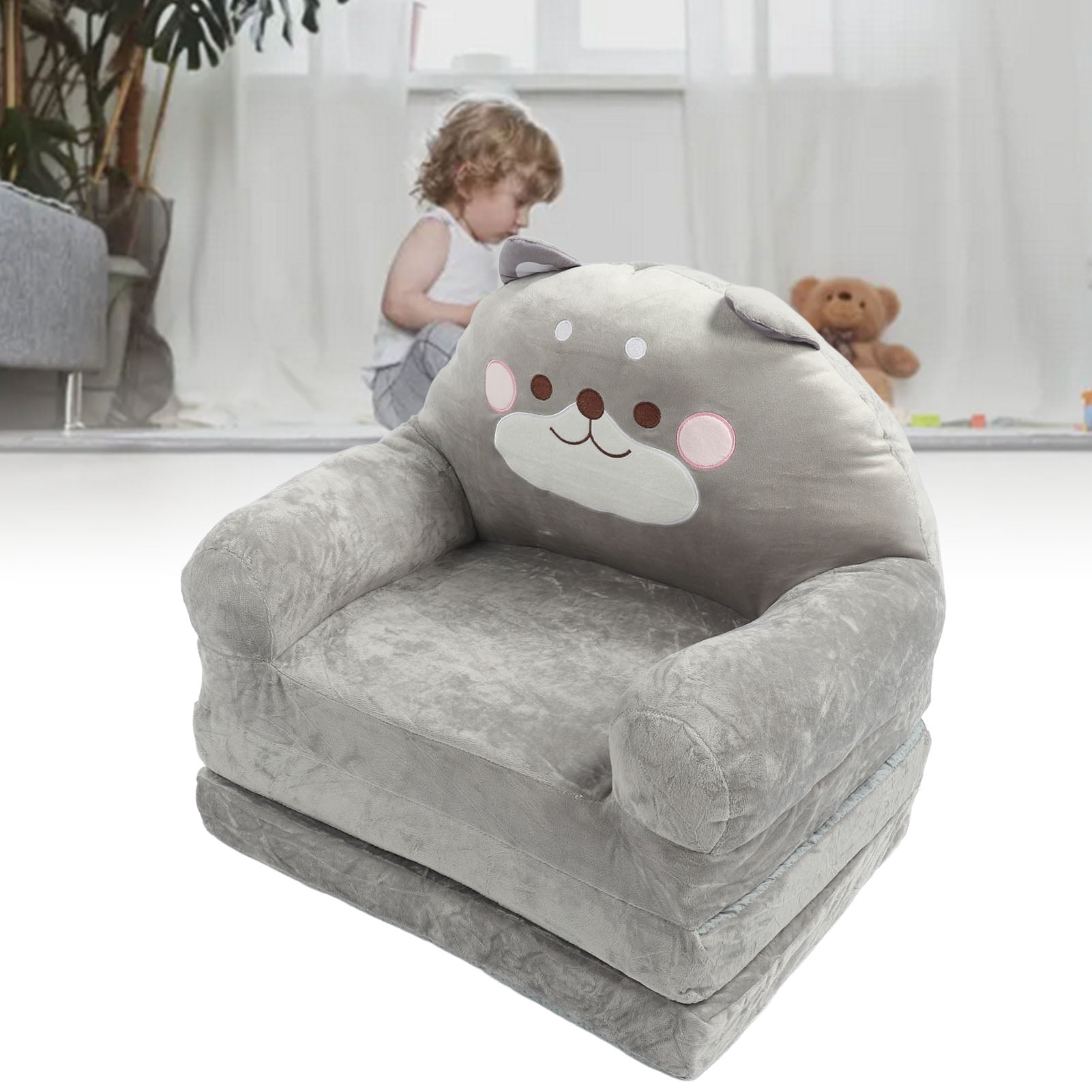 Kids' Folding Sofa, Durable Fabric Sponge, Cute Design For Playtime ...