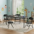 Kids Folding Table with Thick PU Leather Top, Durable Steel Frame ...