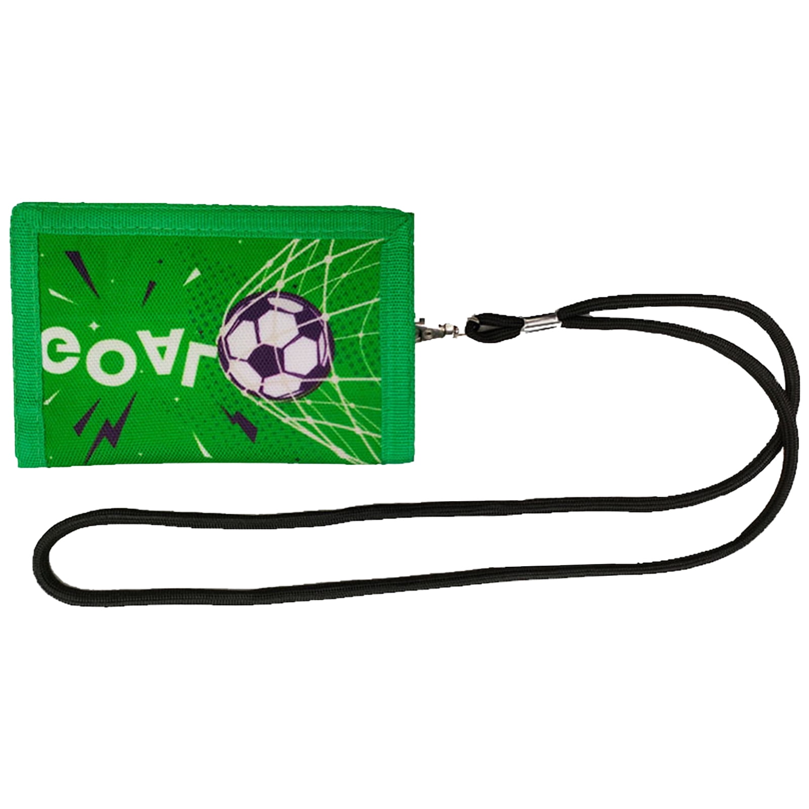 Kids Football Wallet for Boy with Lanyard Zippered Coin Pocket Trifold ...