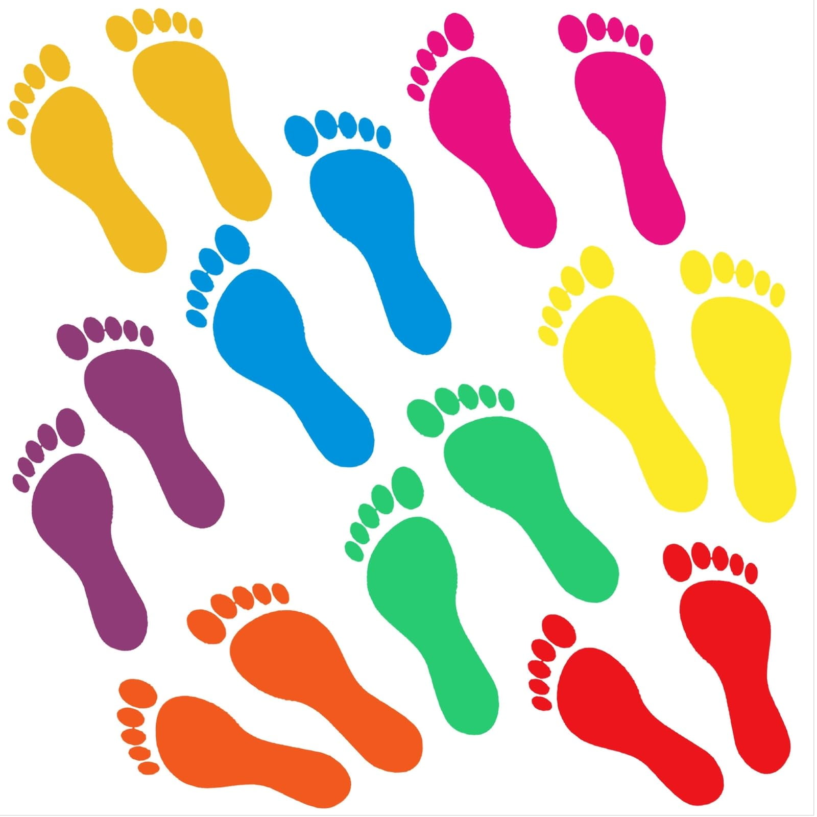 Kids Footprint Decal Stickers for Classroom Decor (32 Pairs) RDD16 ...