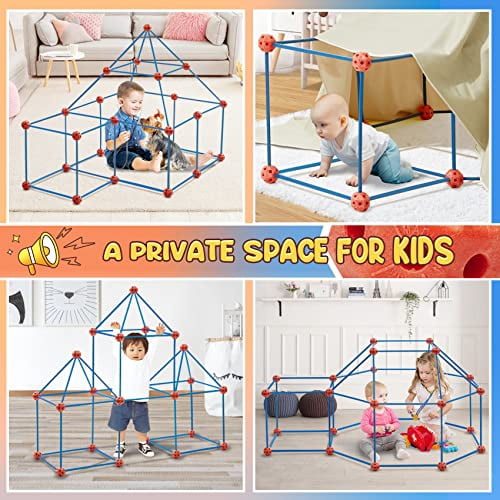 Kids Fort Building Kit, 120 PCS Creative Fort STEM Toys DIY Building ...