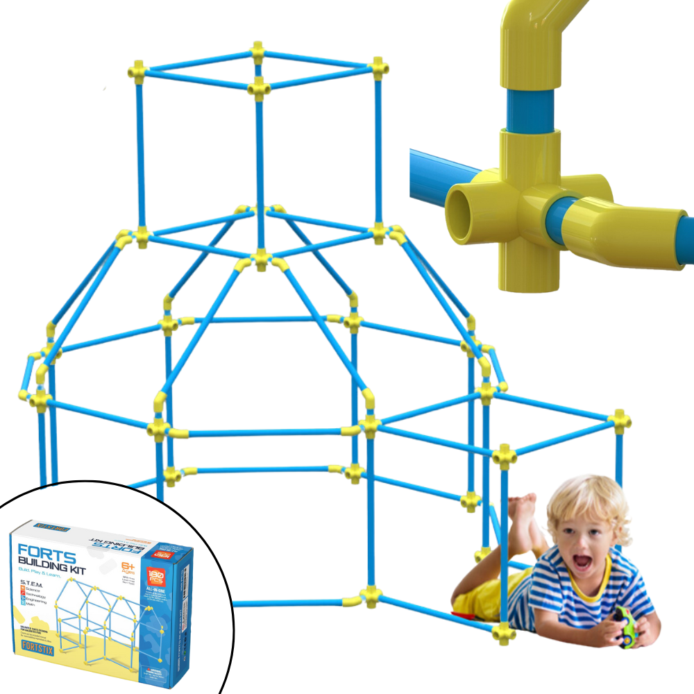 Fortstix Big Set Buildable Fort Building Kit for Kids - Indoor ...