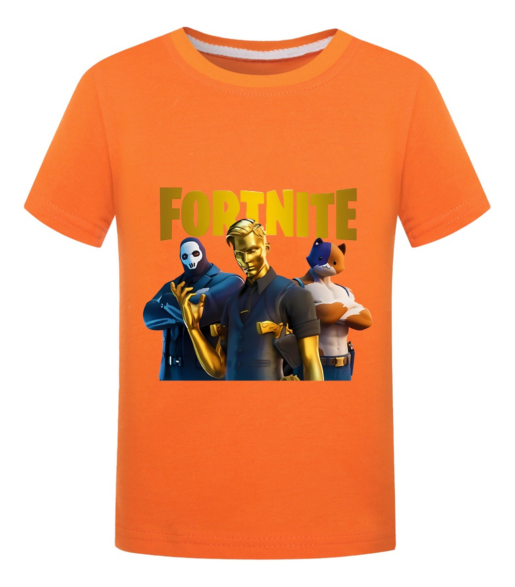 Kids Fortnite Golden Midas T-Shirt Short Sleeve Gaming Tee Boys Girls ...