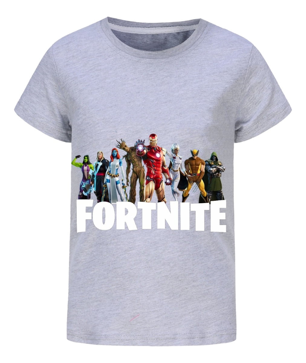 Kids Fortnite Heroes T-Shirt Short Sleeve Gaming Tee Boys Girls ...