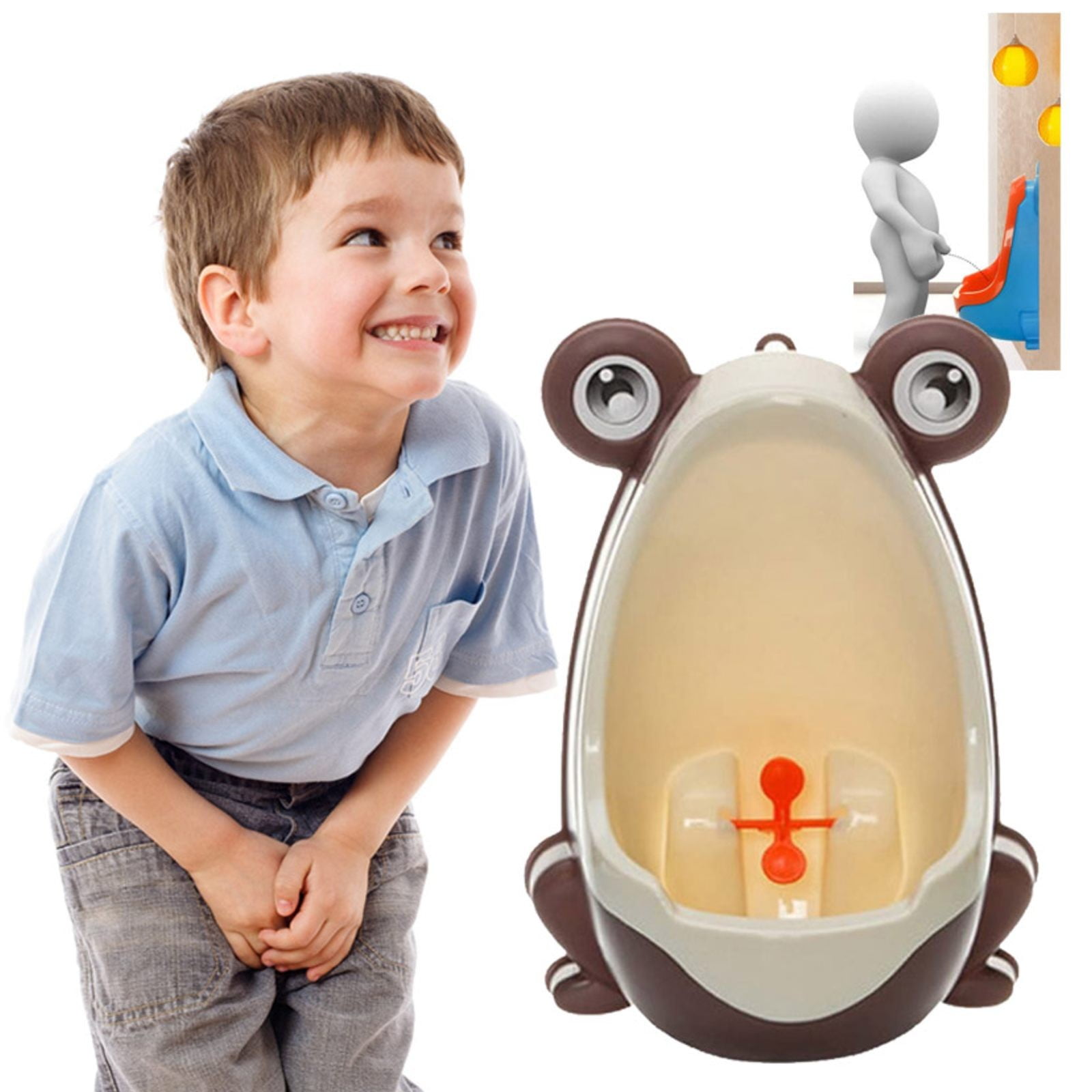 Kids Frog Cartoon Urinal Potty Training Toilet, Wall Hung PP Plastic ...