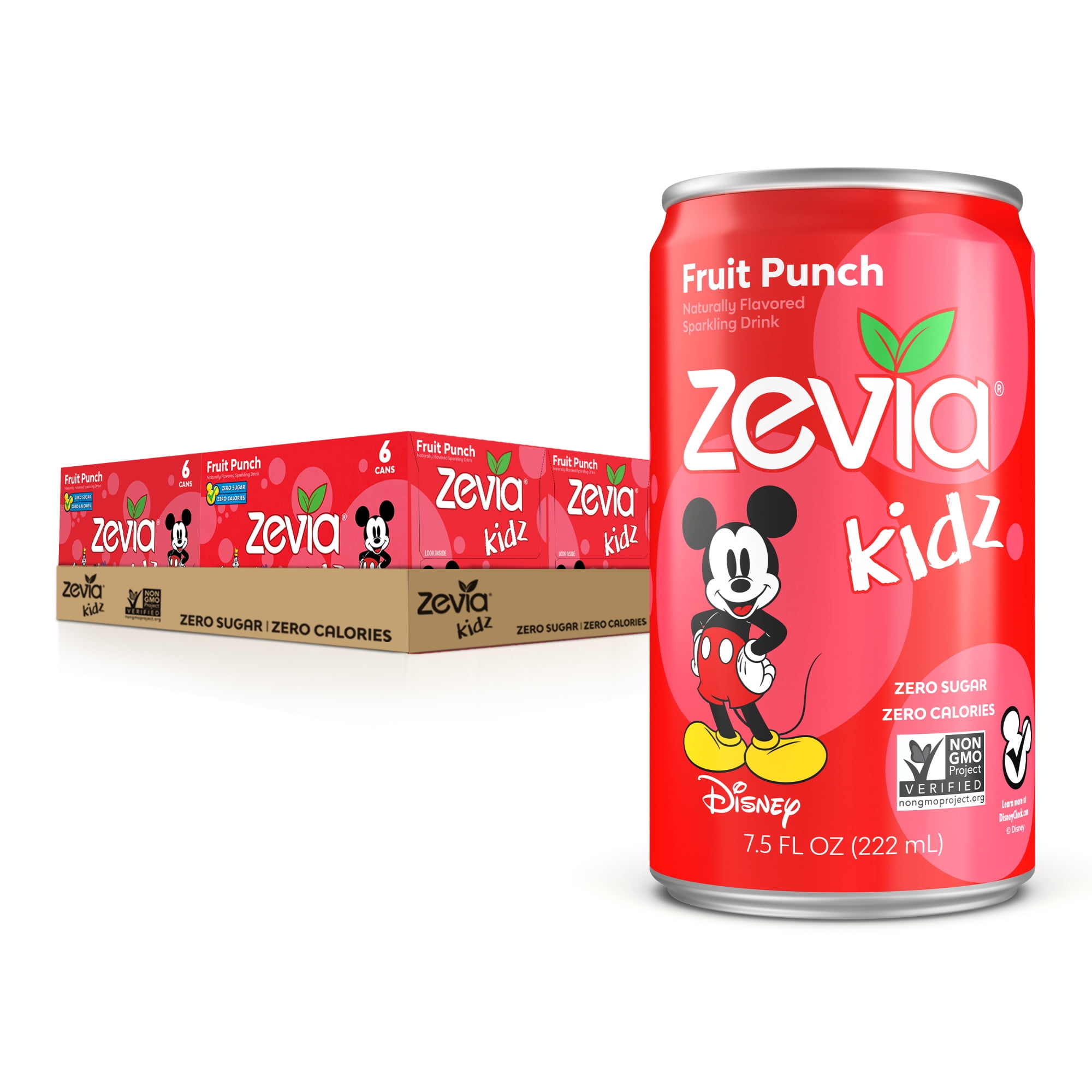 Zevia Zero Sugar Kids, Fruit Punch, Sparkling Drink, 7.5 Fl Oz (Pack of ...