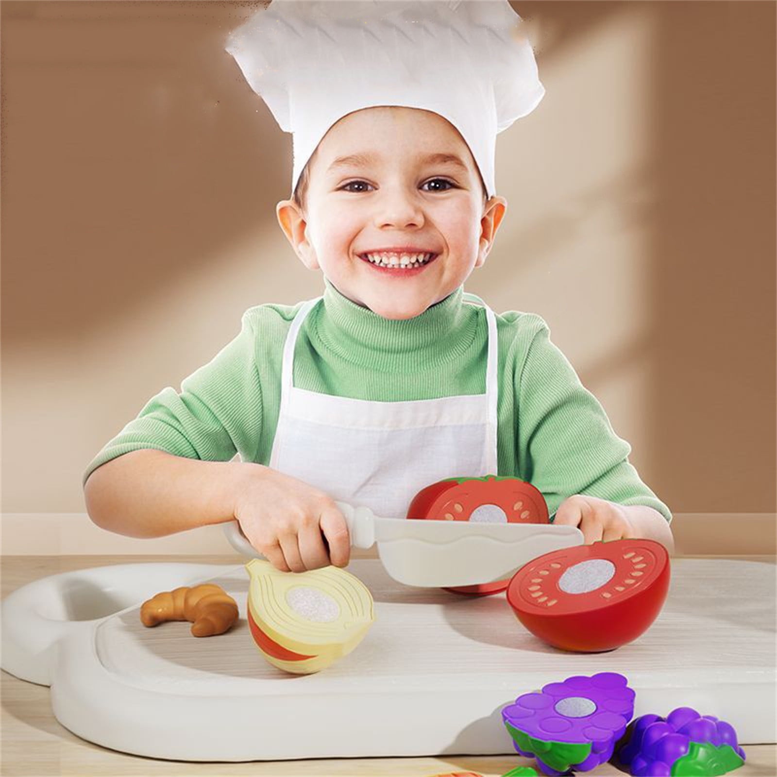 Kids Fruit & Vegetable Chopper Toy Set - Safe Pretend Play Kitchen Toy ...