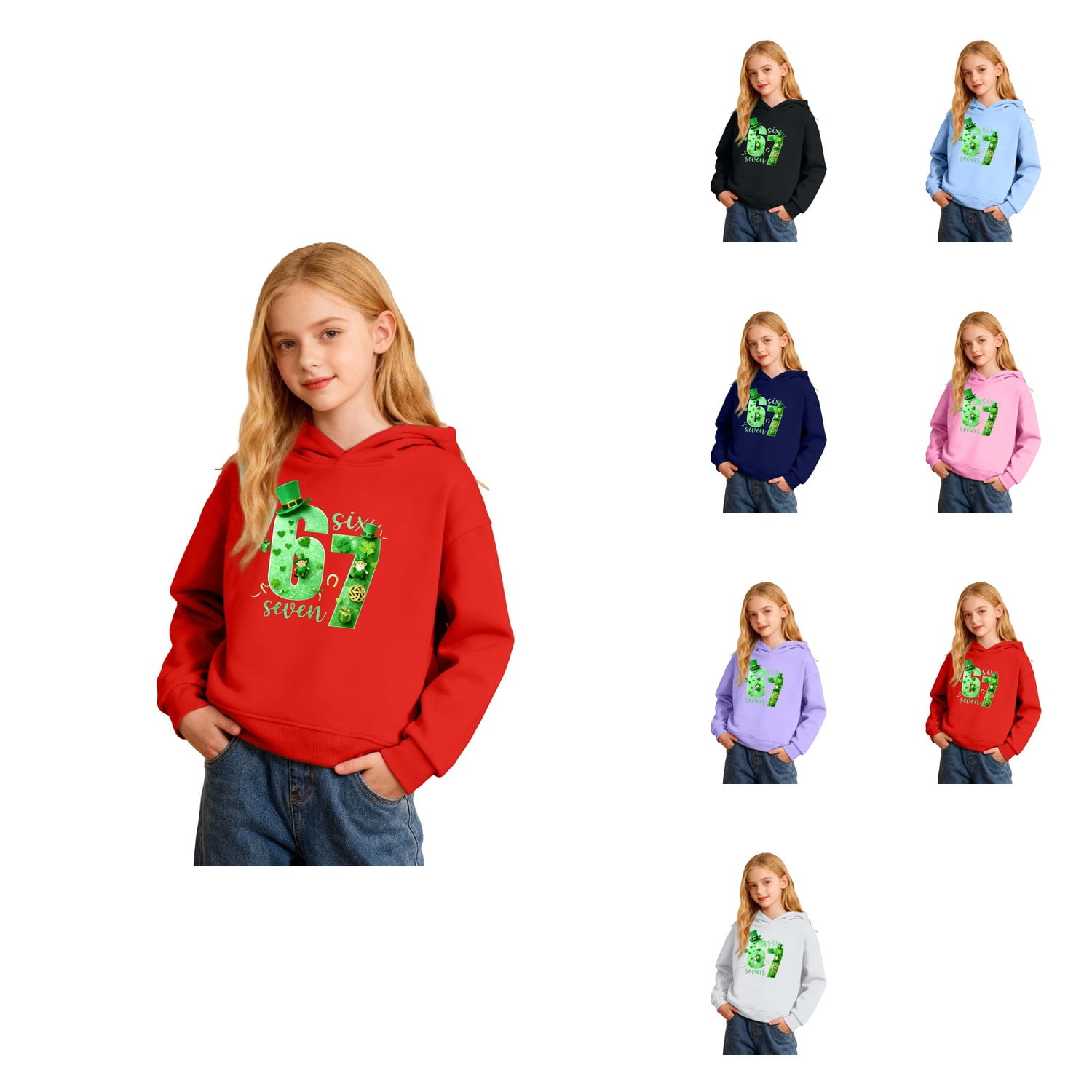 Kids Full 67 Oversized Hoodie & Sweatpants Set, Pink and Blue Ice Cream ...
