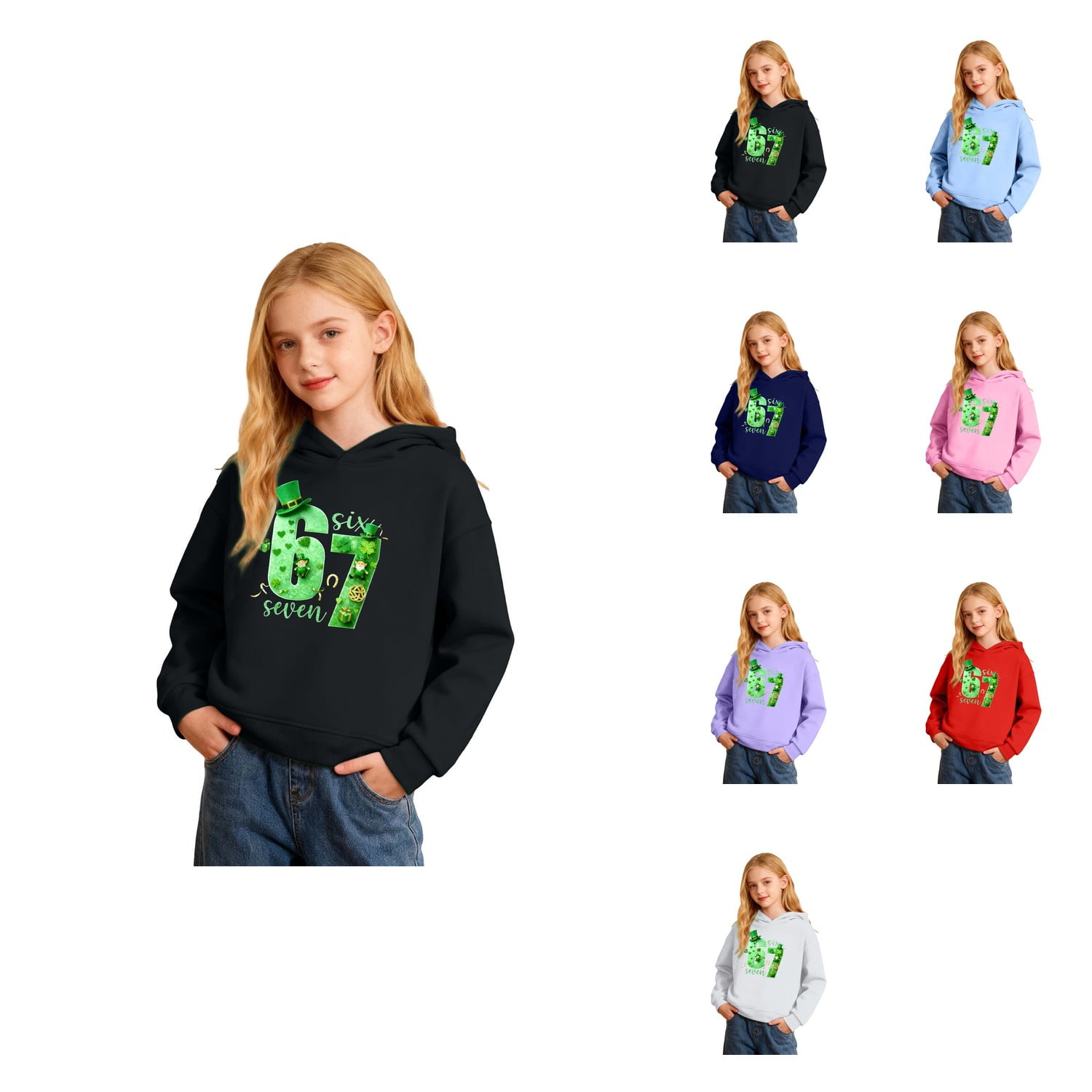 Kids Full 67 Oversized Hoodie & Sweatpants Set, Pink and Blue Ice Cream ...