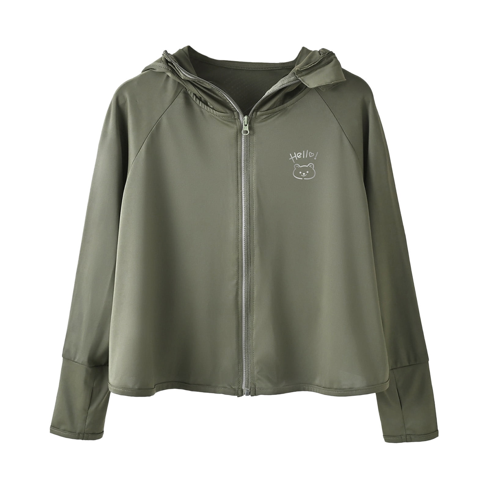 Kids Full Zip Sun Protection Jacket with Hood Boys Girls Hooded Cooling ...