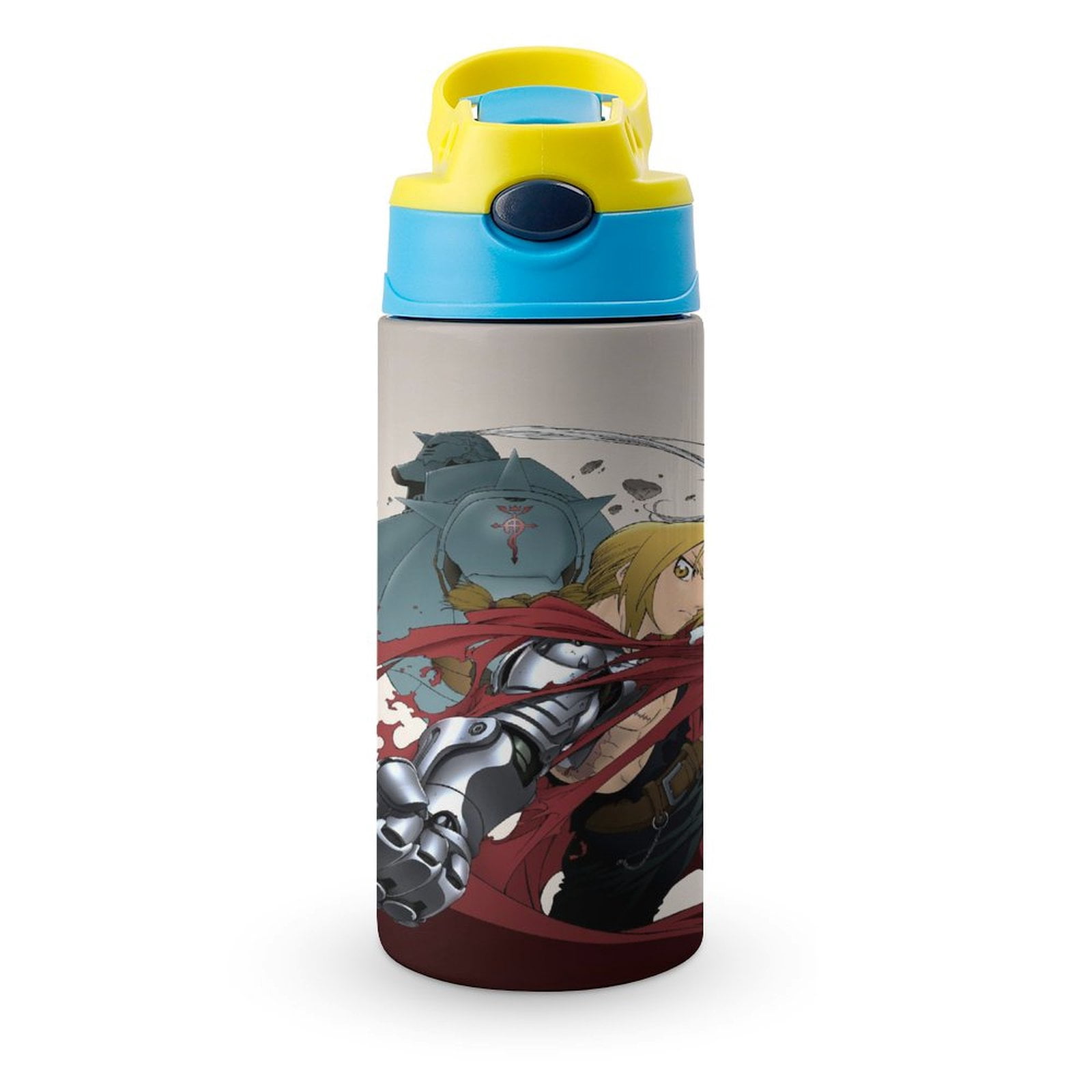 Kids Fullmetal Alchemist Water Bottle with Straw Lid Vacuum Insulated ...