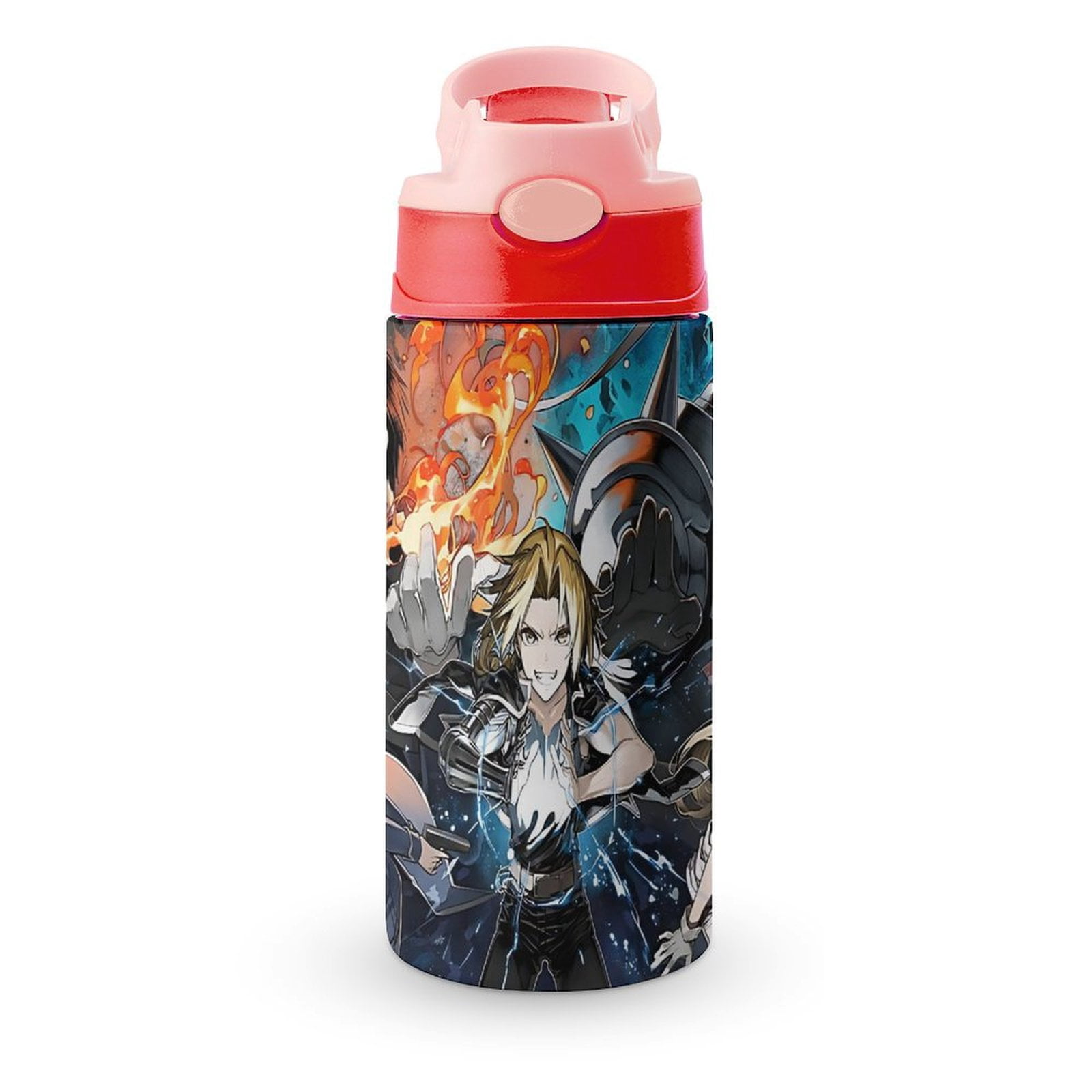 Kids Fullmetal Alchemist Water Bottle with Straw Lid Vacuum Insulated ...