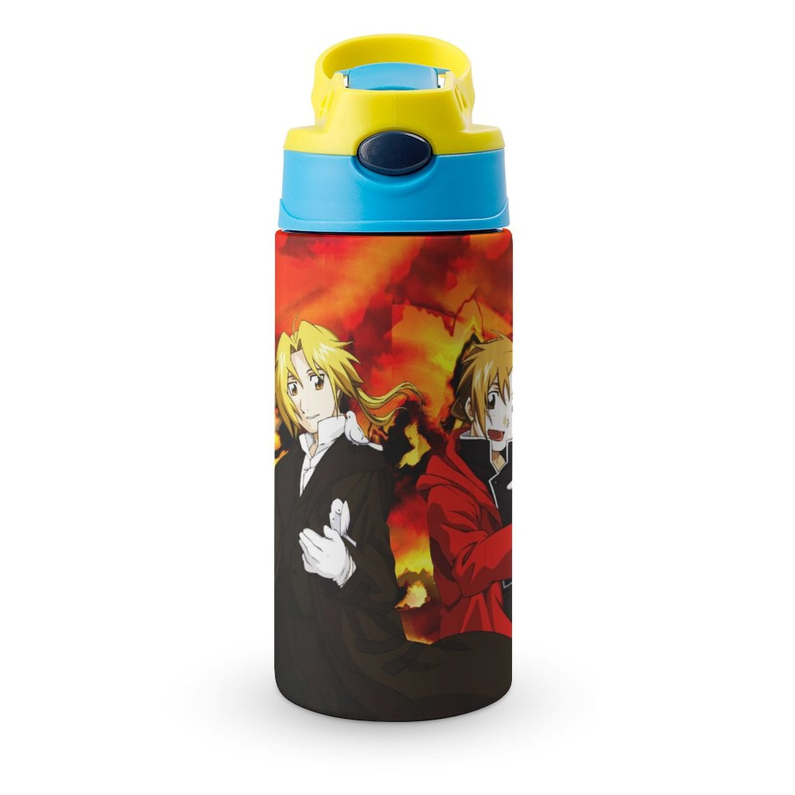 Kids Fullmetal Alchemist Water Bottle with Straw Lid Vacuum Insulated ...