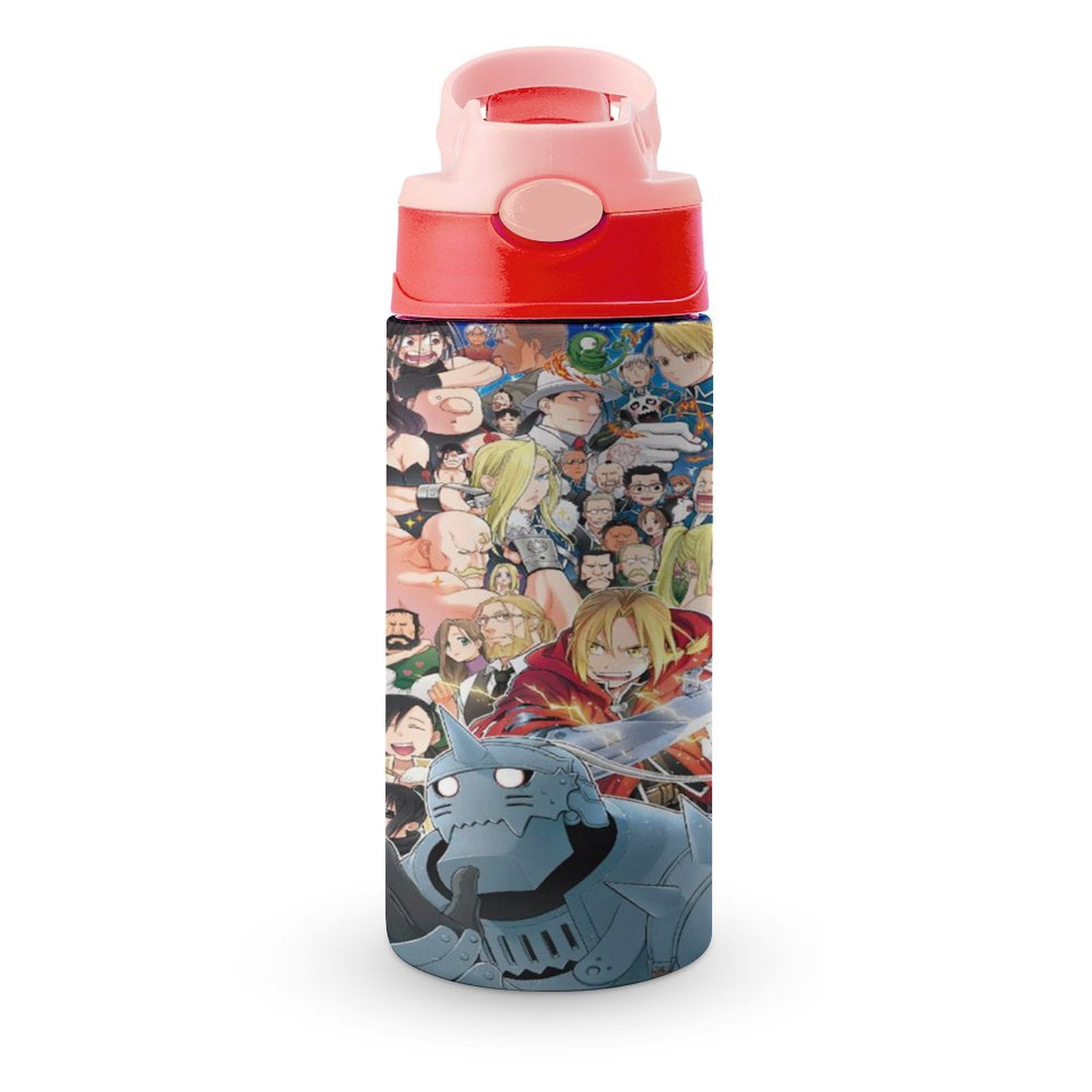 Kids Fullmetal Alchemist Water Bottle with Straw Lid Vacuum Insulated ...
