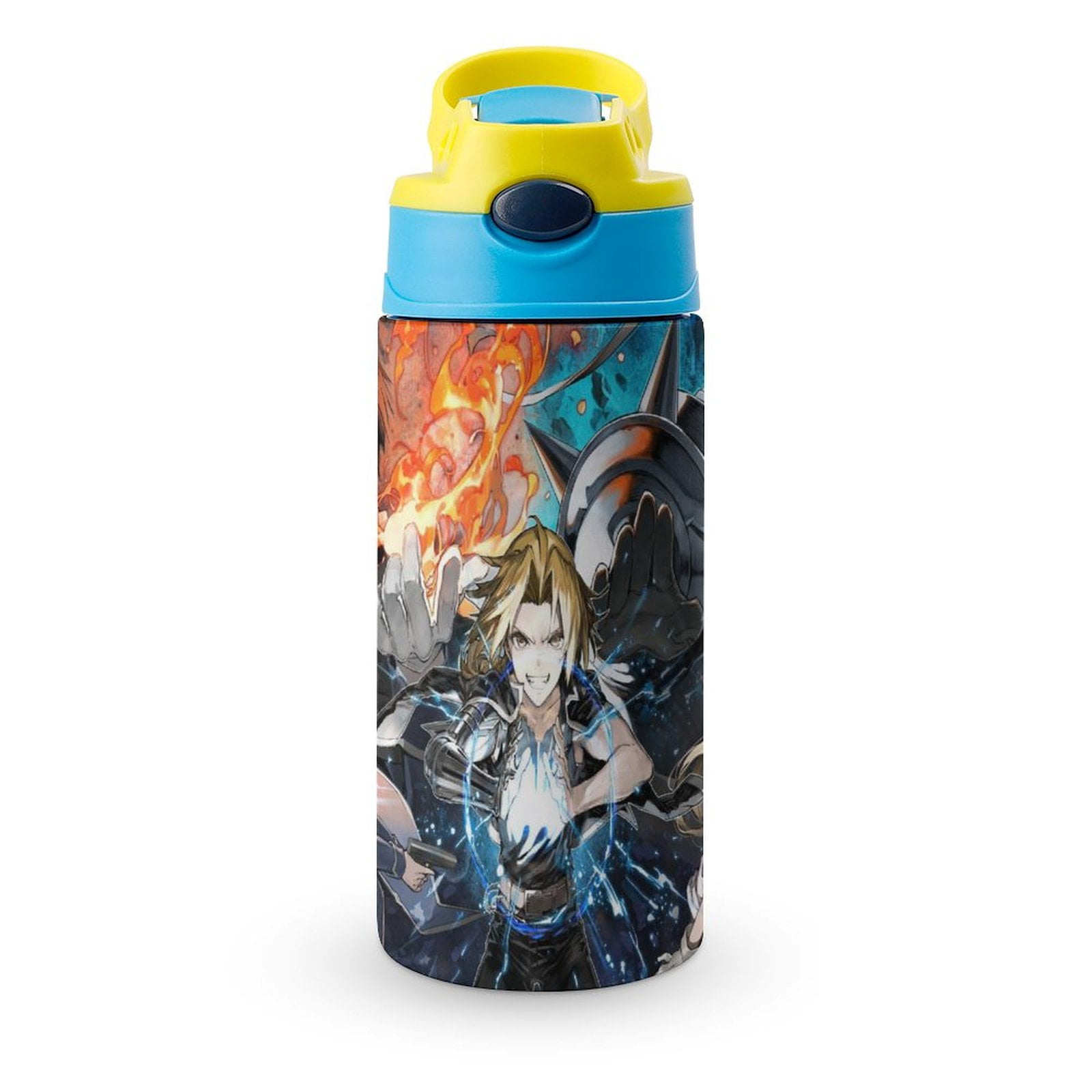 Kids Fullmetal Alchemist Water Bottle with Straw Lid Vacuum Insulated ...