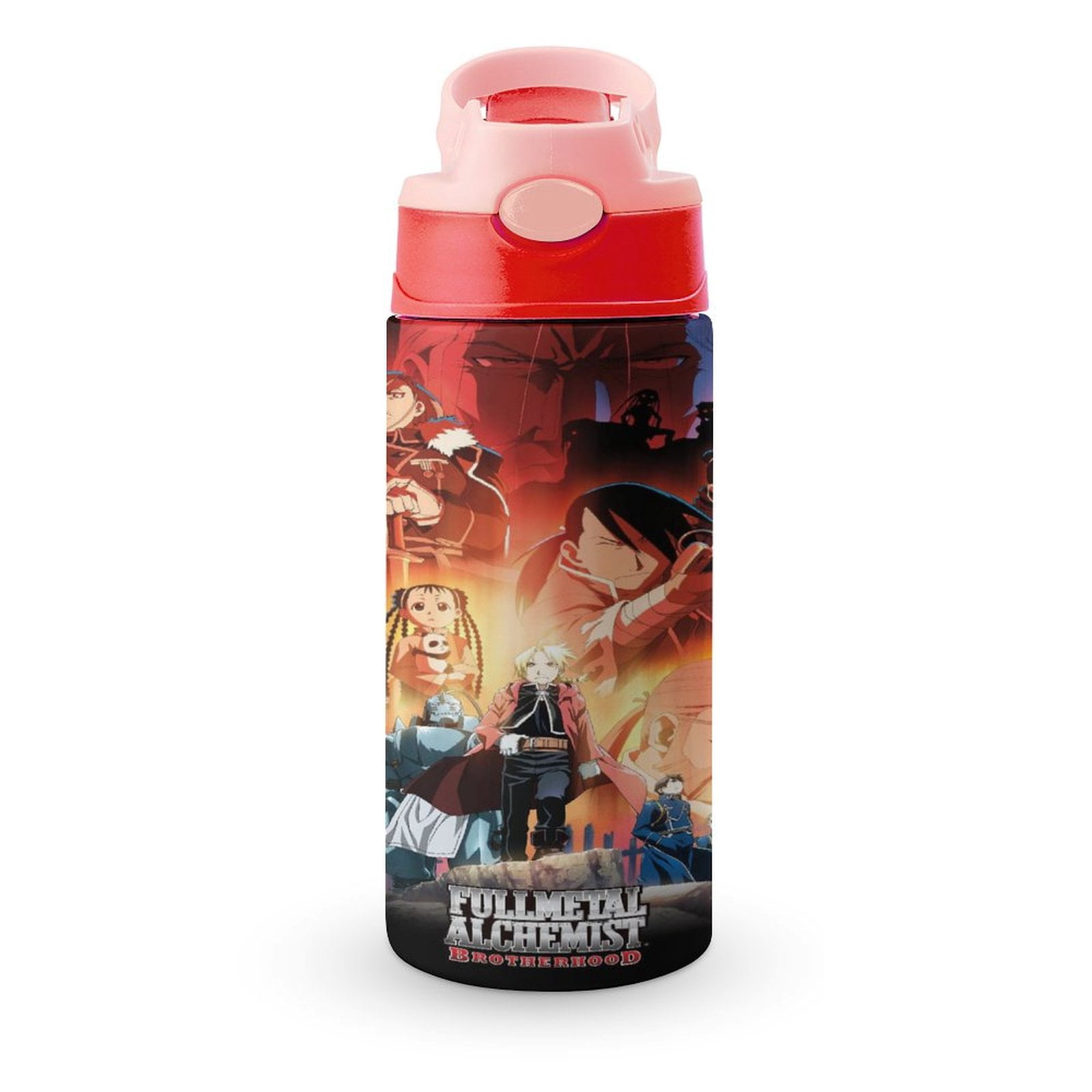 Kids Fullmetal Alchemist Water Bottle with Straw Lid Vacuum Insulated ...