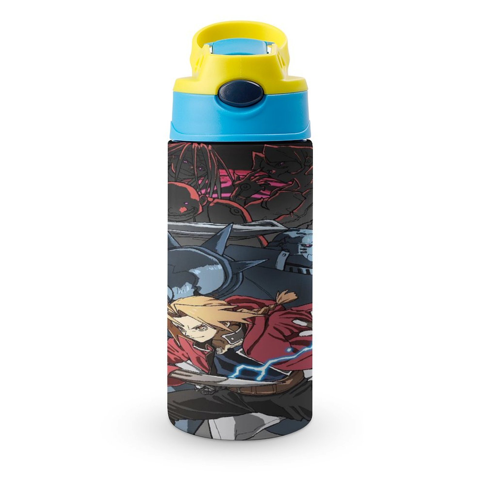 Kids Fullmetal Alchemist Water Bottle with Straw Lid Vacuum Insulated ...