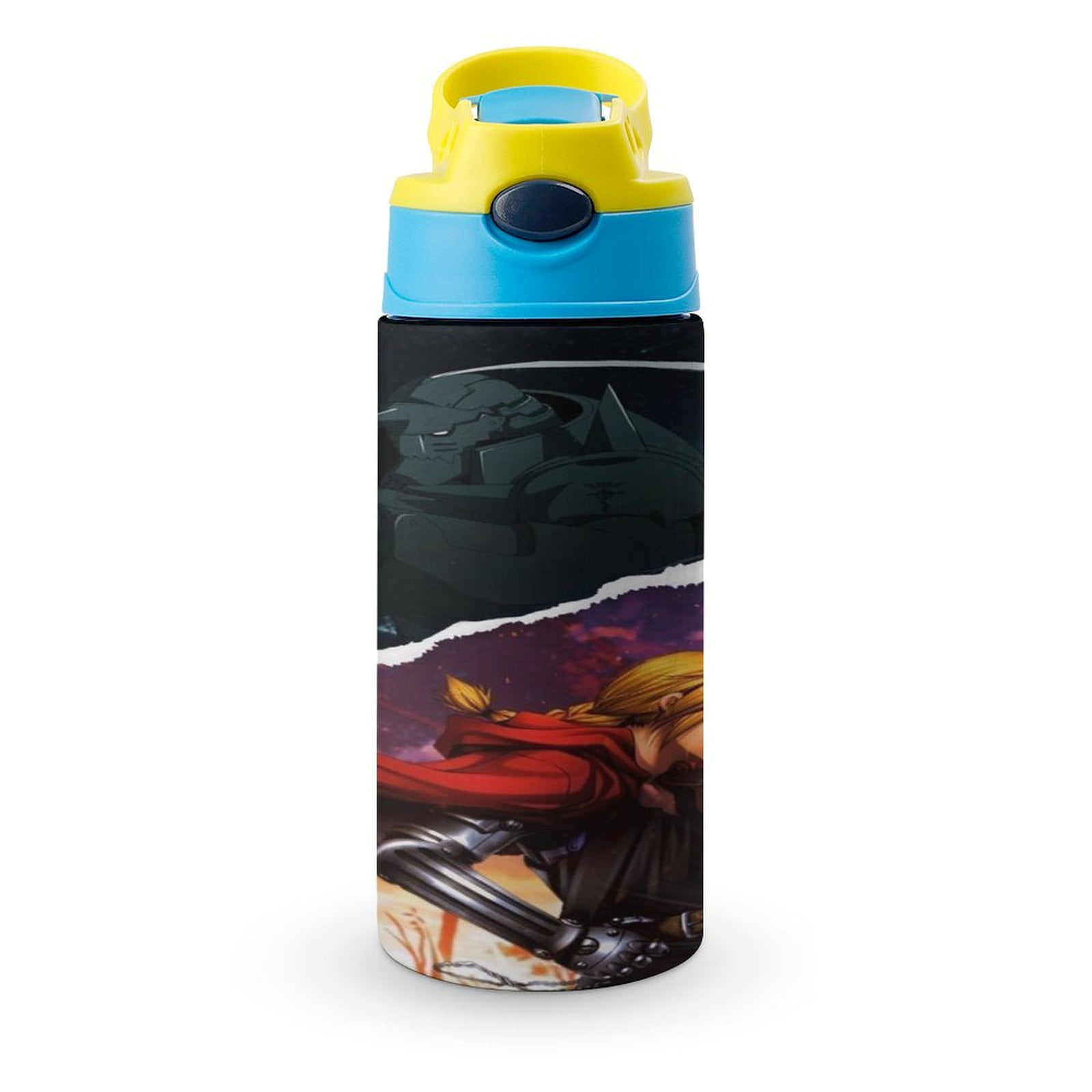 Kids Fullmetal Alchemist Water Bottle with Straw Lid Vacuum Insulated ...