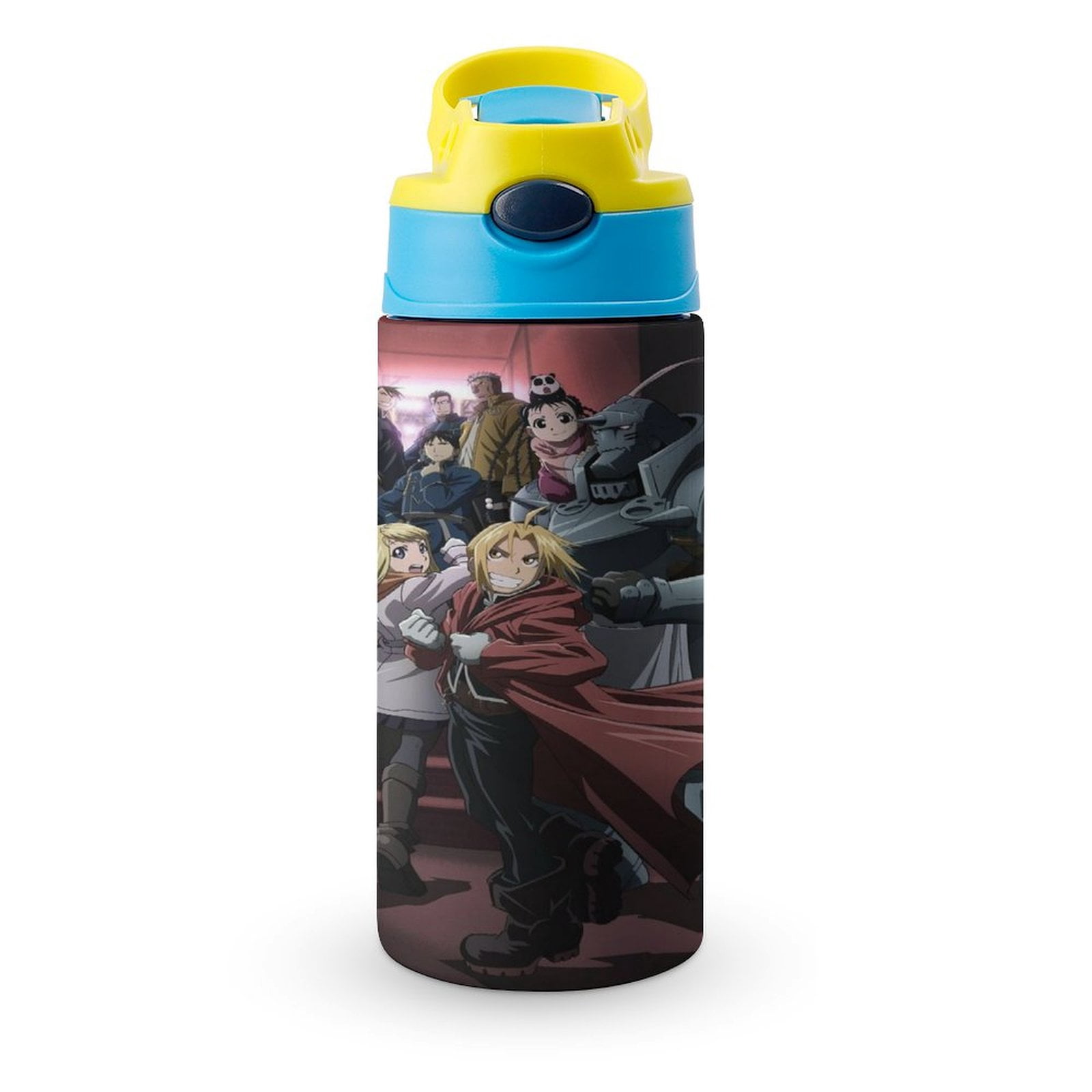 Kids Fullmetal Alchemist Water Bottle with Straw Lid Vacuum Insulated ...