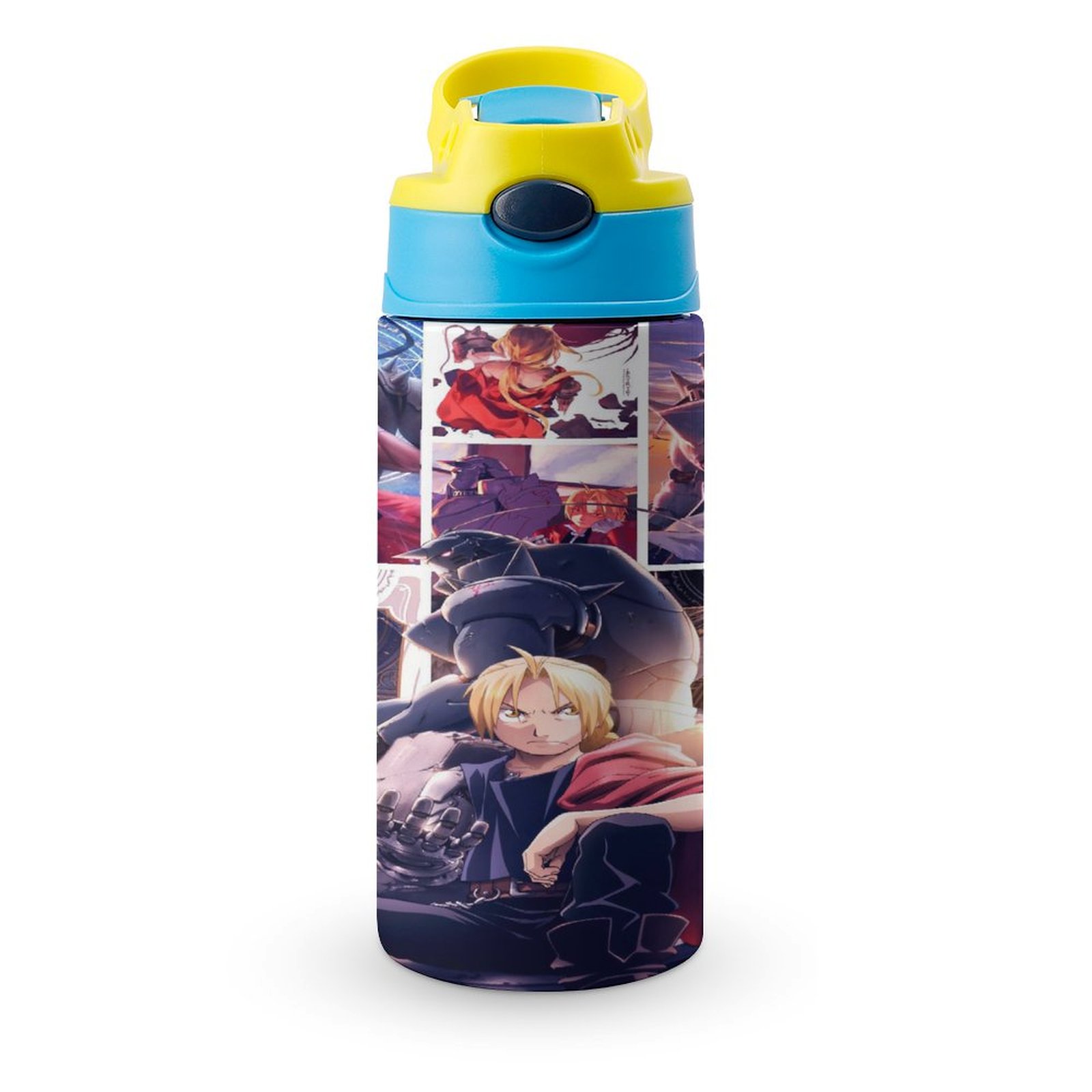 Kids Fullmetal Alchemist Water Bottle with Straw Lid Vacuum Insulated ...