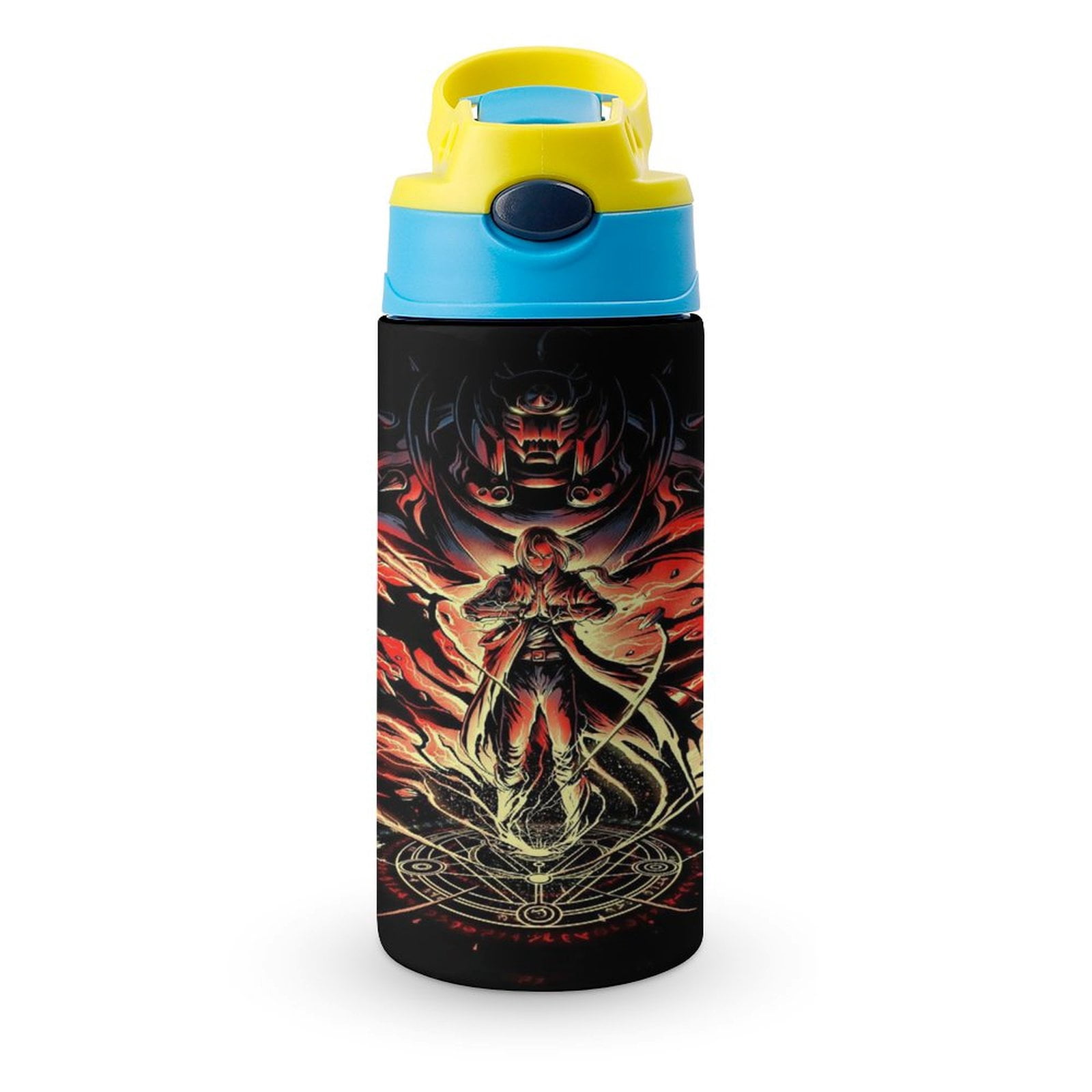 Kids Fullmetal Alchemist Water Bottle with Straw Lid Vacuum Insulated ...