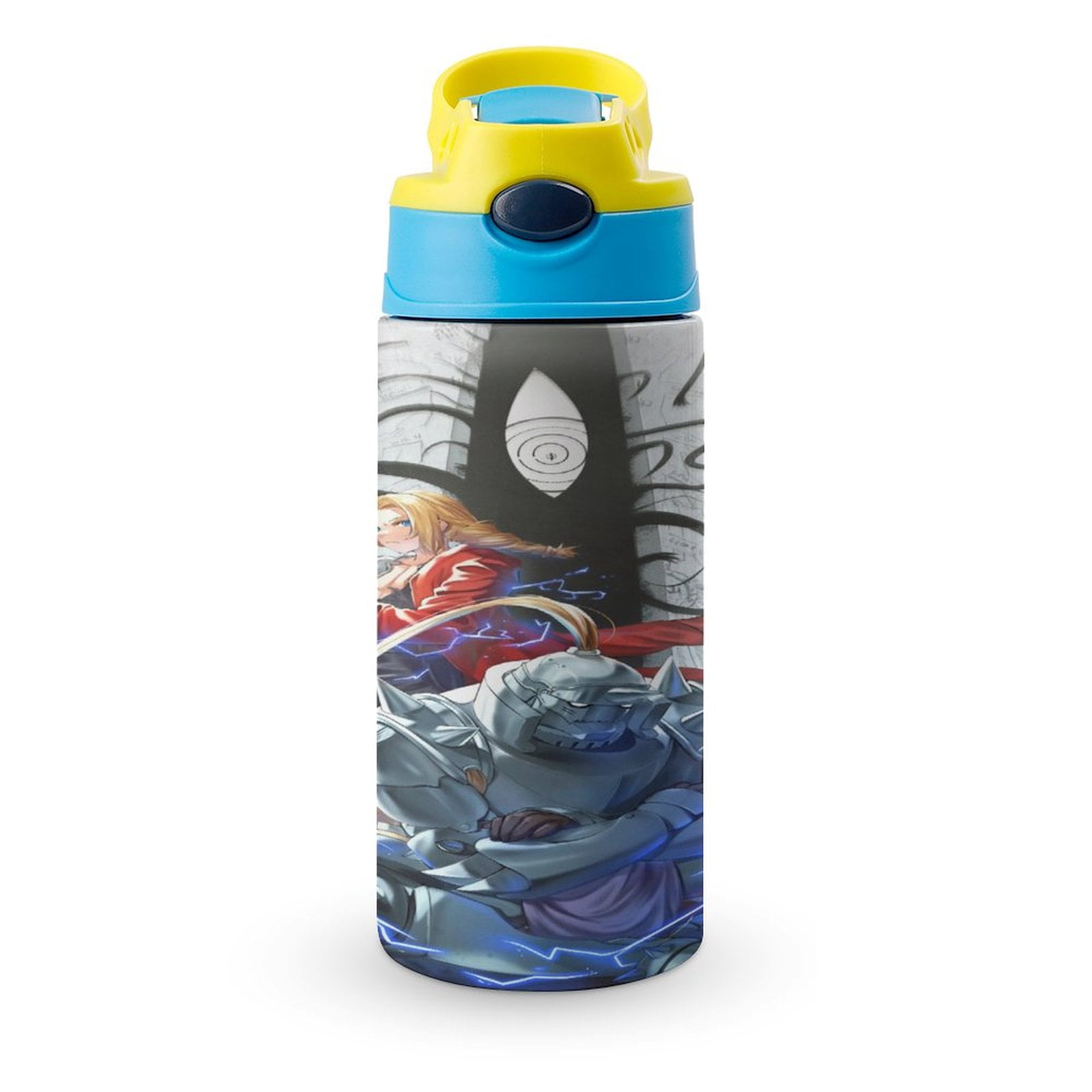 Kids Fullmetal Alchemist Water Bottle with Straw Lid Vacuum Insulated ...