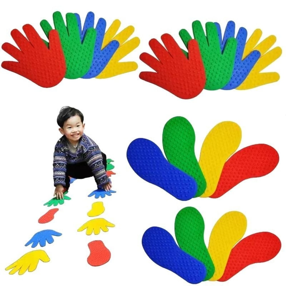 Kids Fun Sensory Training Equipment, Hand and Foot Floor Markers - Set ...