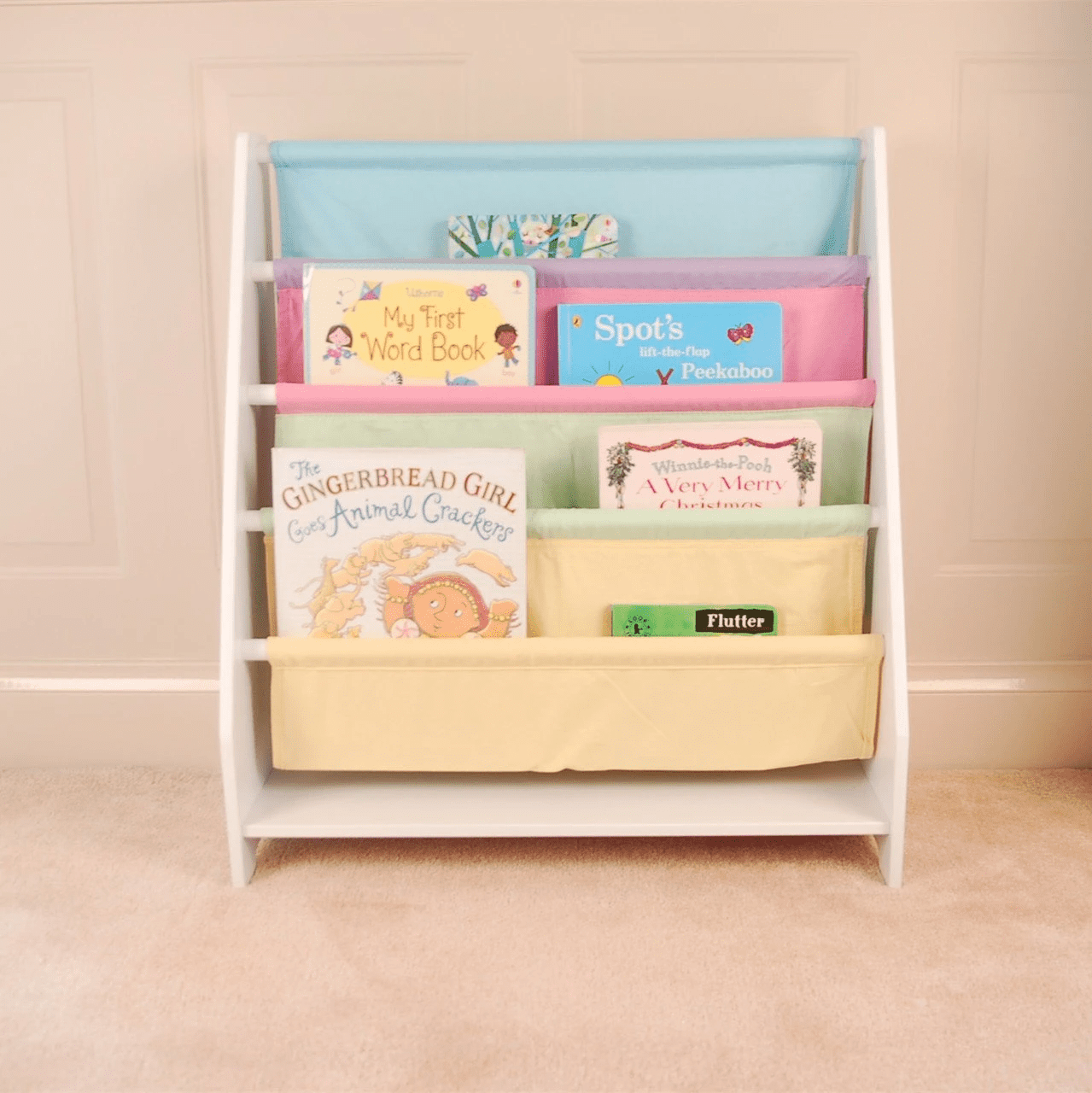 Kids Funnel Charlie Wooden Canvas Sling Magazine Bookcase - Walmart.com