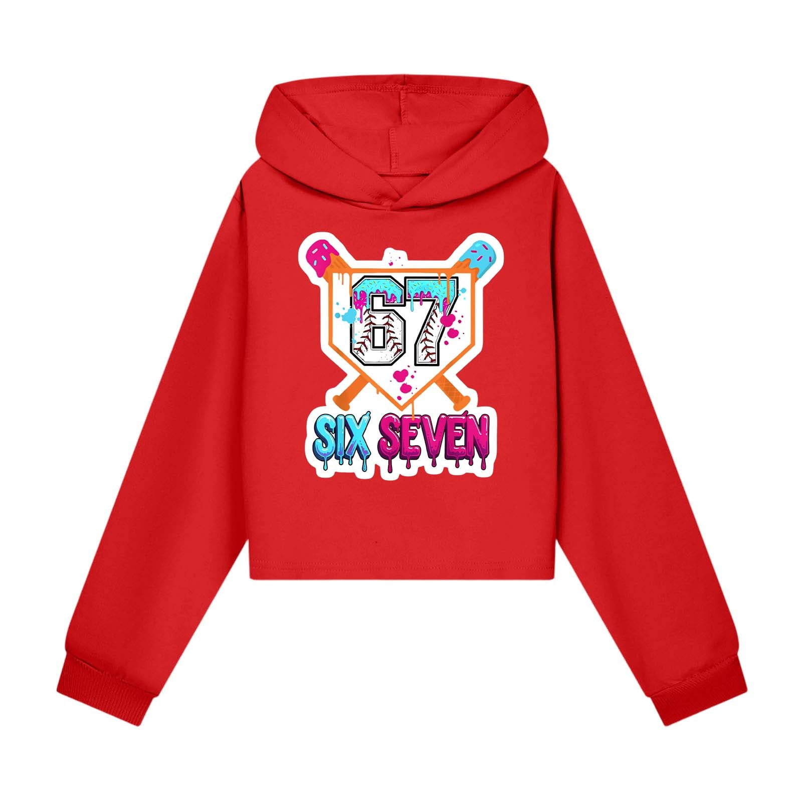 Kids Funny 67 Hoodies Sweatshirt Rap Thin Long Sleeve Crewneck Pullover ...