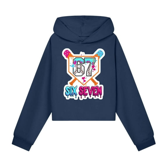 Kids Funny 67 Hoodies Sweatshirt Solid Color Basic Thin Long Sleeve ...