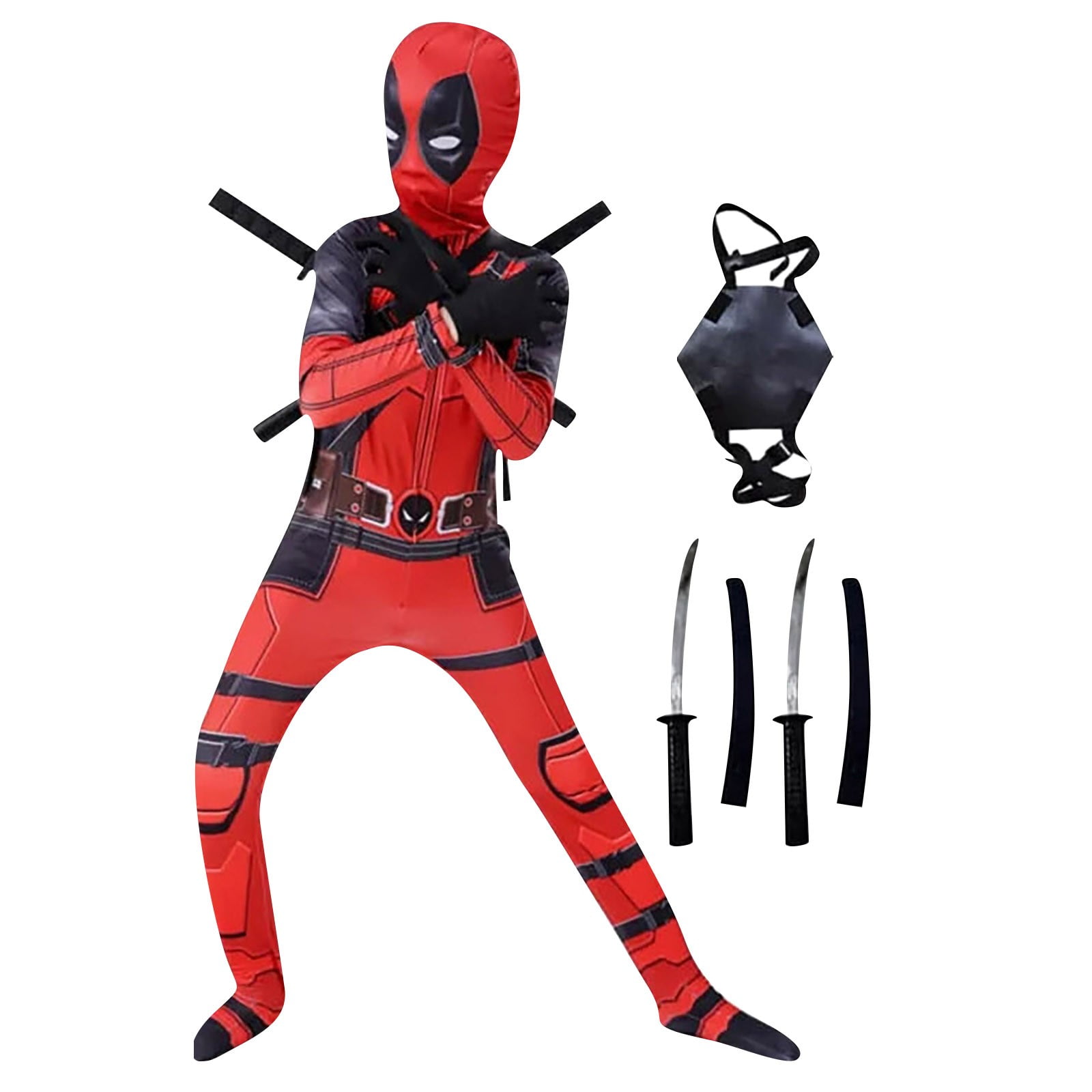 Kids Funny Superhero Deedpool Cosplay Sets, Superhero Cosplay Jumpsuits ...
