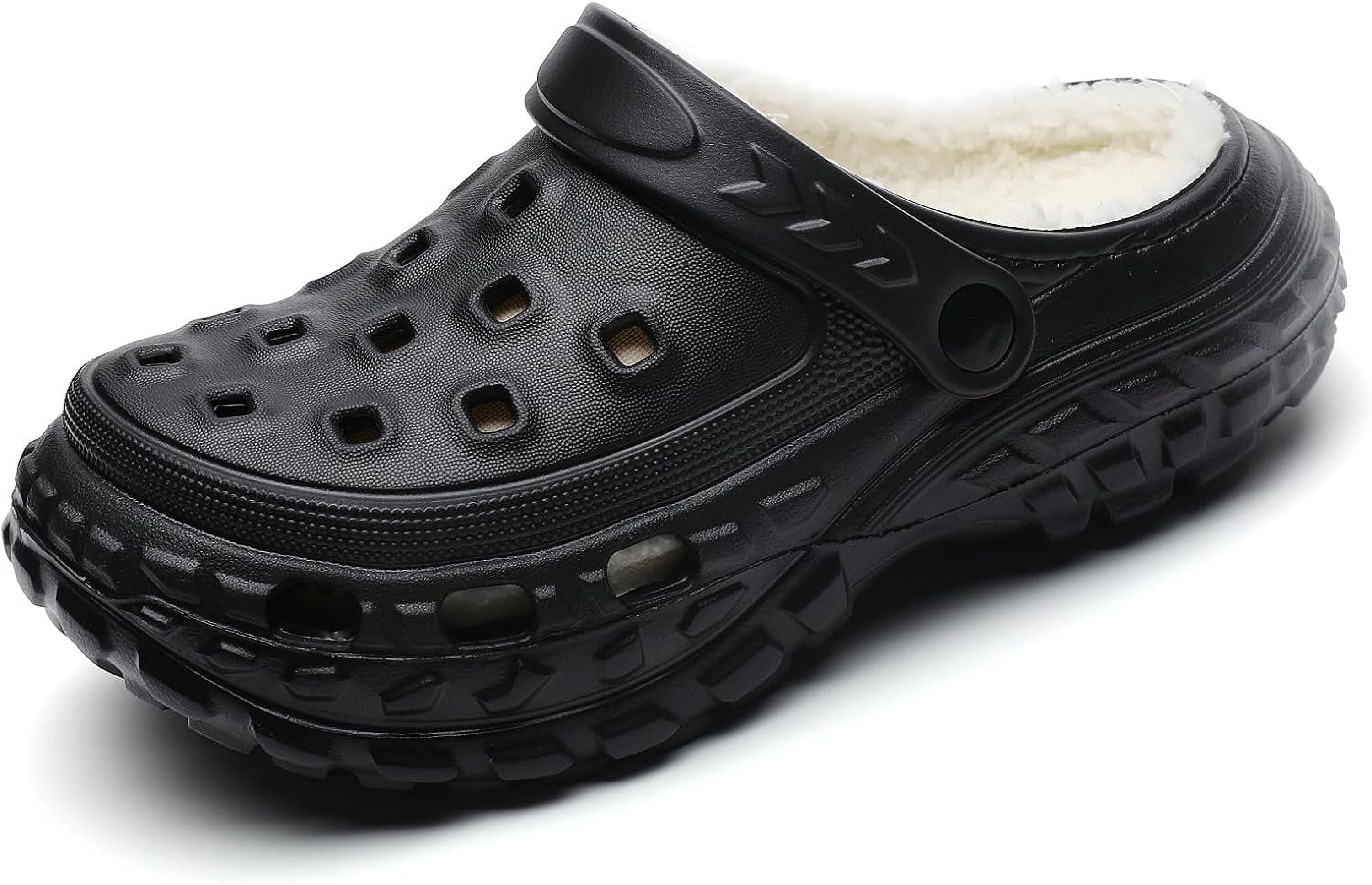 Kids Faux Fur Lined Clogs Garden Shoes for Boys Girls Winter Warm Plush ...