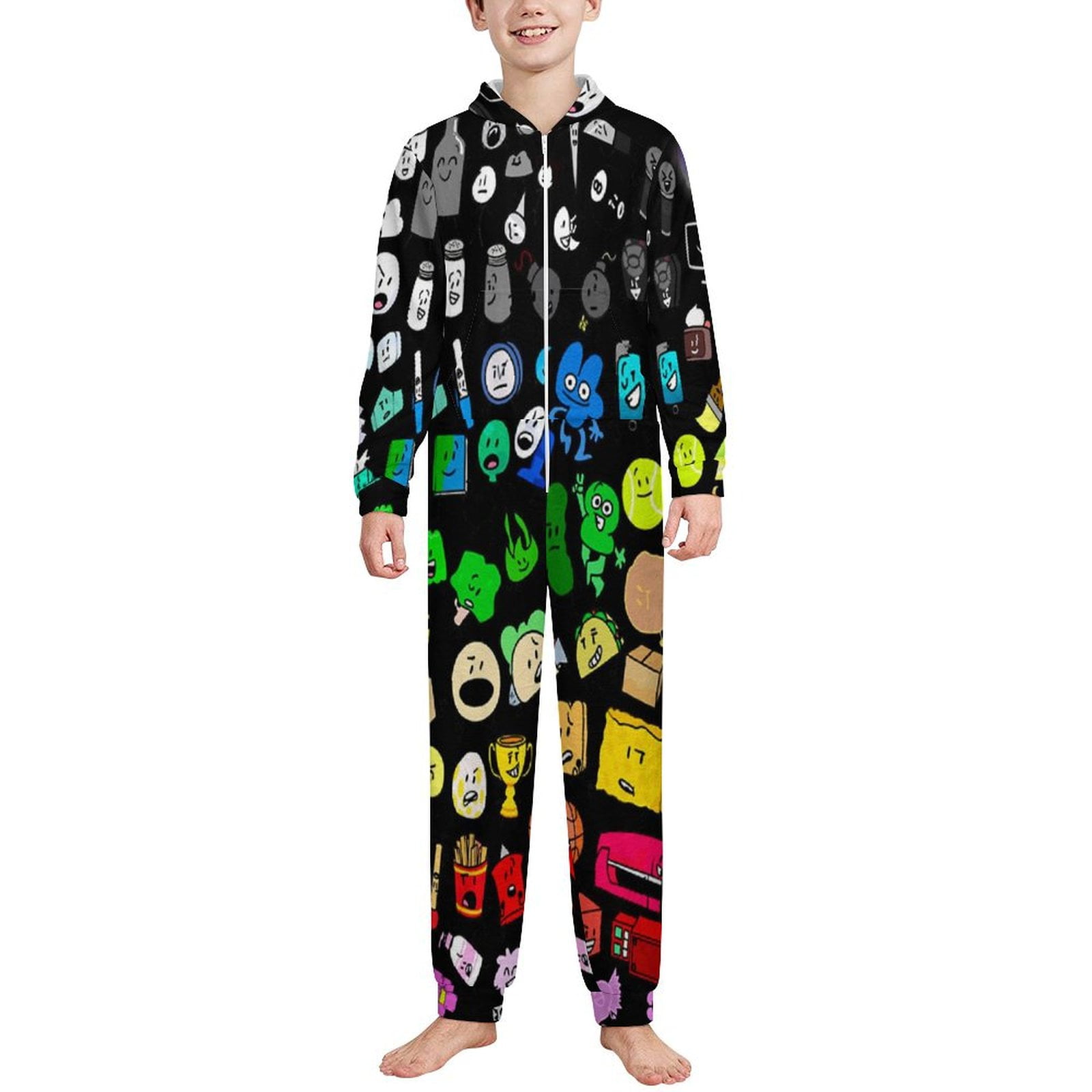 Kids Game BFDI Battle For Dream Island Fleece Jumpsuits Zip Up Hoodie ...