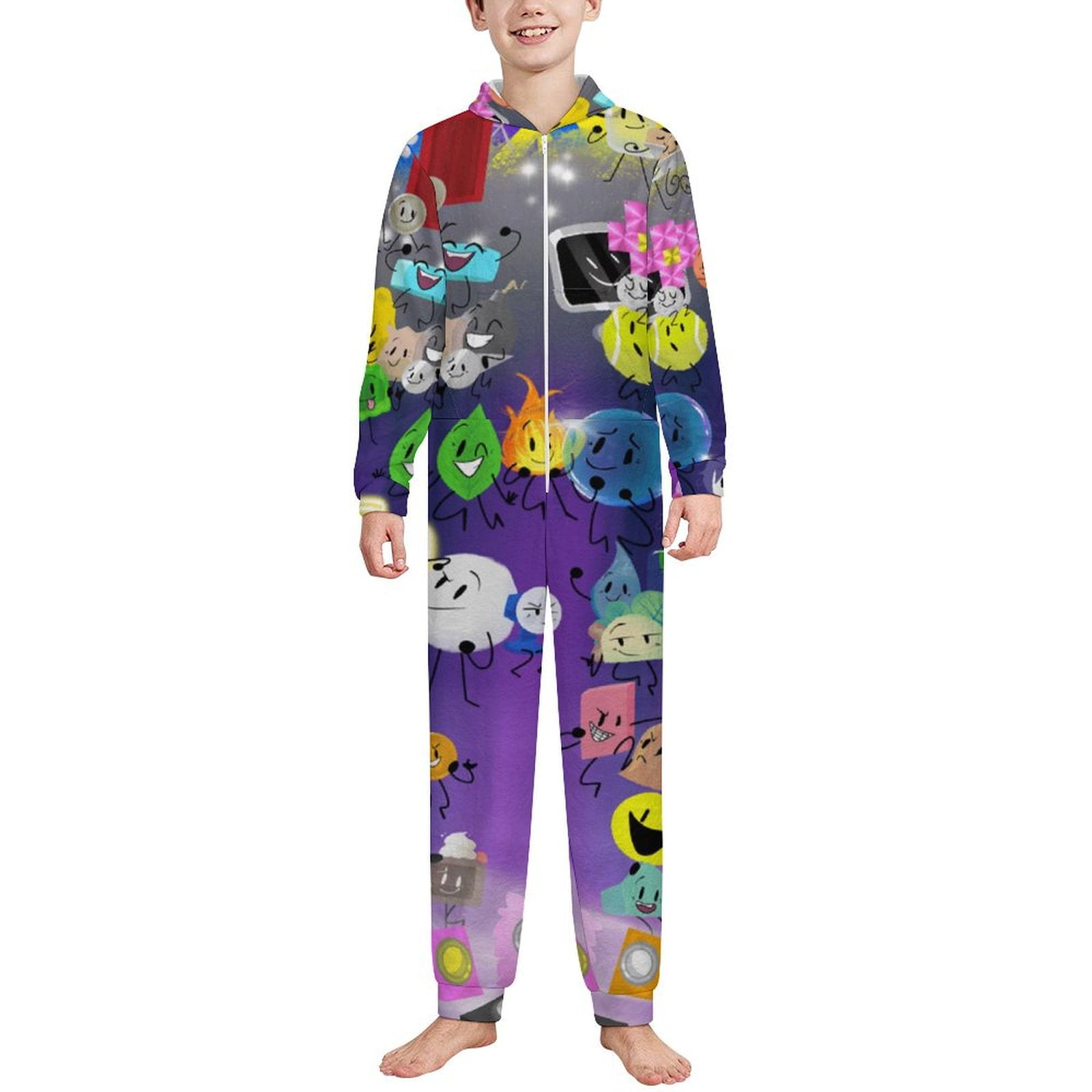 Kids Game BFDI Battle For Dream Island Fleece Jumpsuits Zip Up Hoodie ...