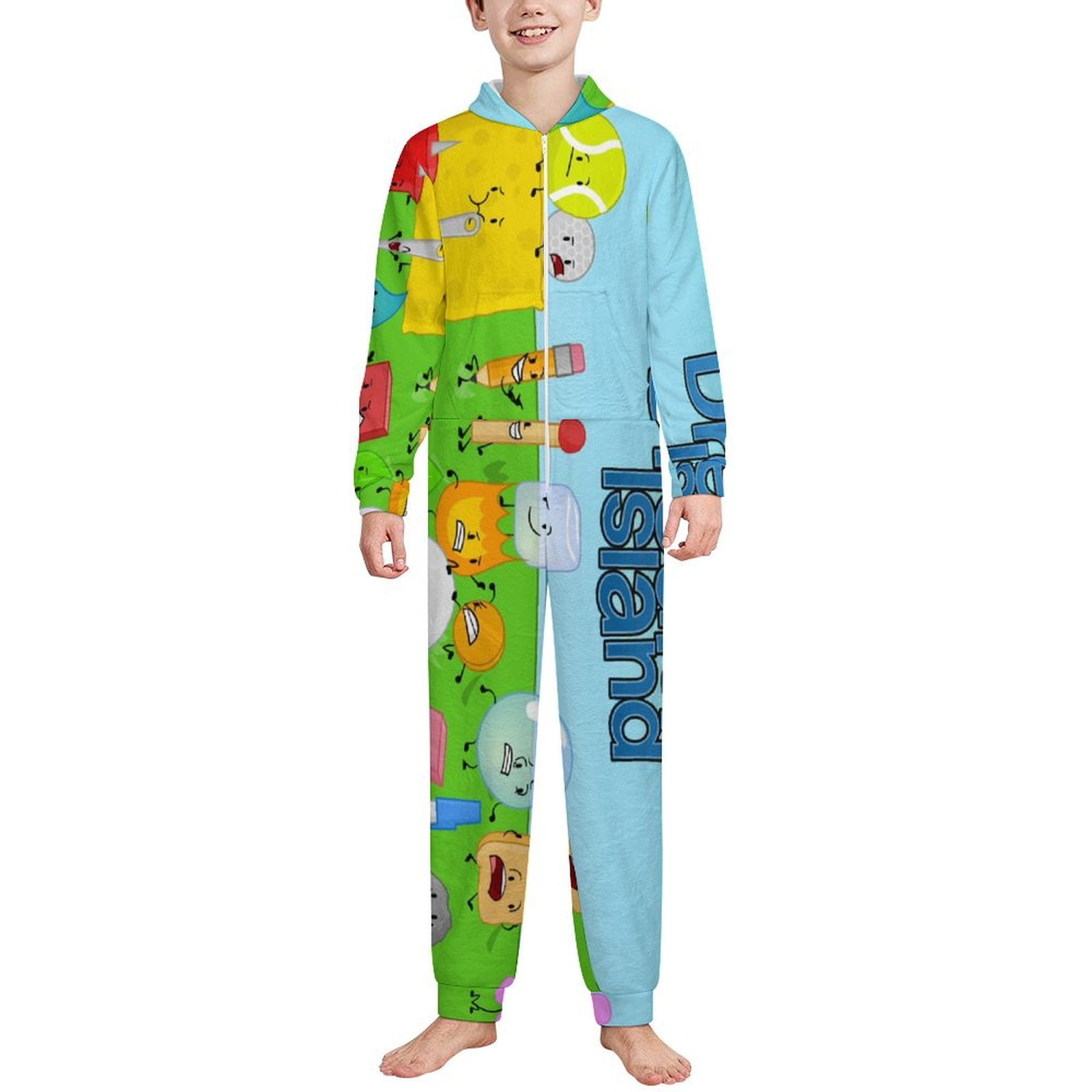 Kids Game BFDI Battle For Dream Island Fleece Jumpsuits Zip Up Hoodie ...
