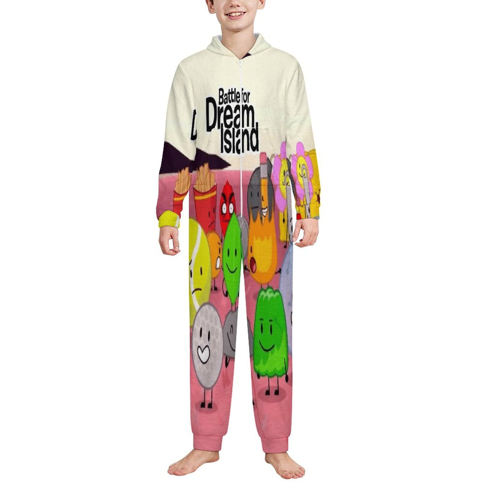 Kids Game BFDI Battle For Dream Island Fleece Jumpsuits Zip Up Hoodie ...