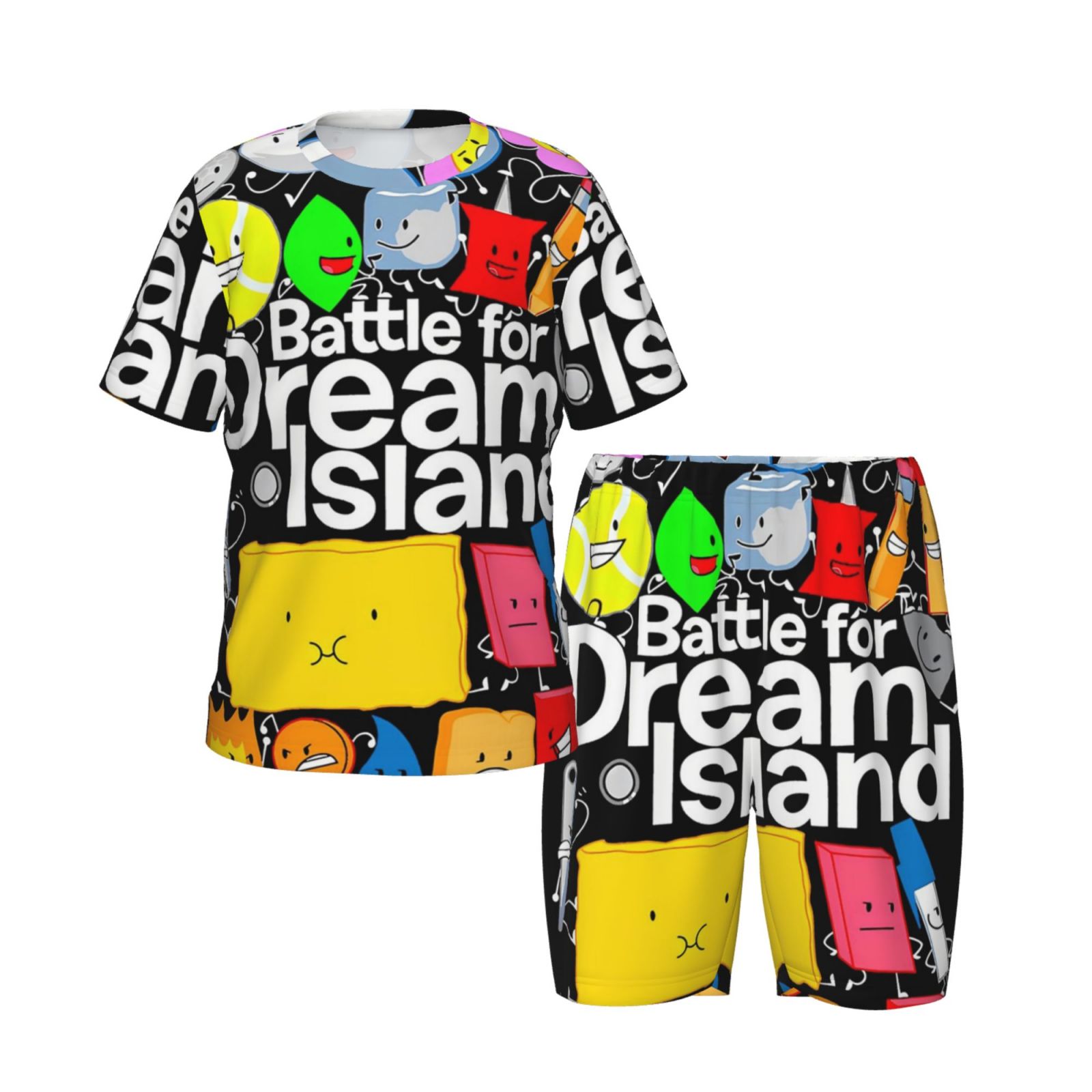 Kids Game BFDI Battle For Dream Island Short Sleeve Top And Short Set 2 ...