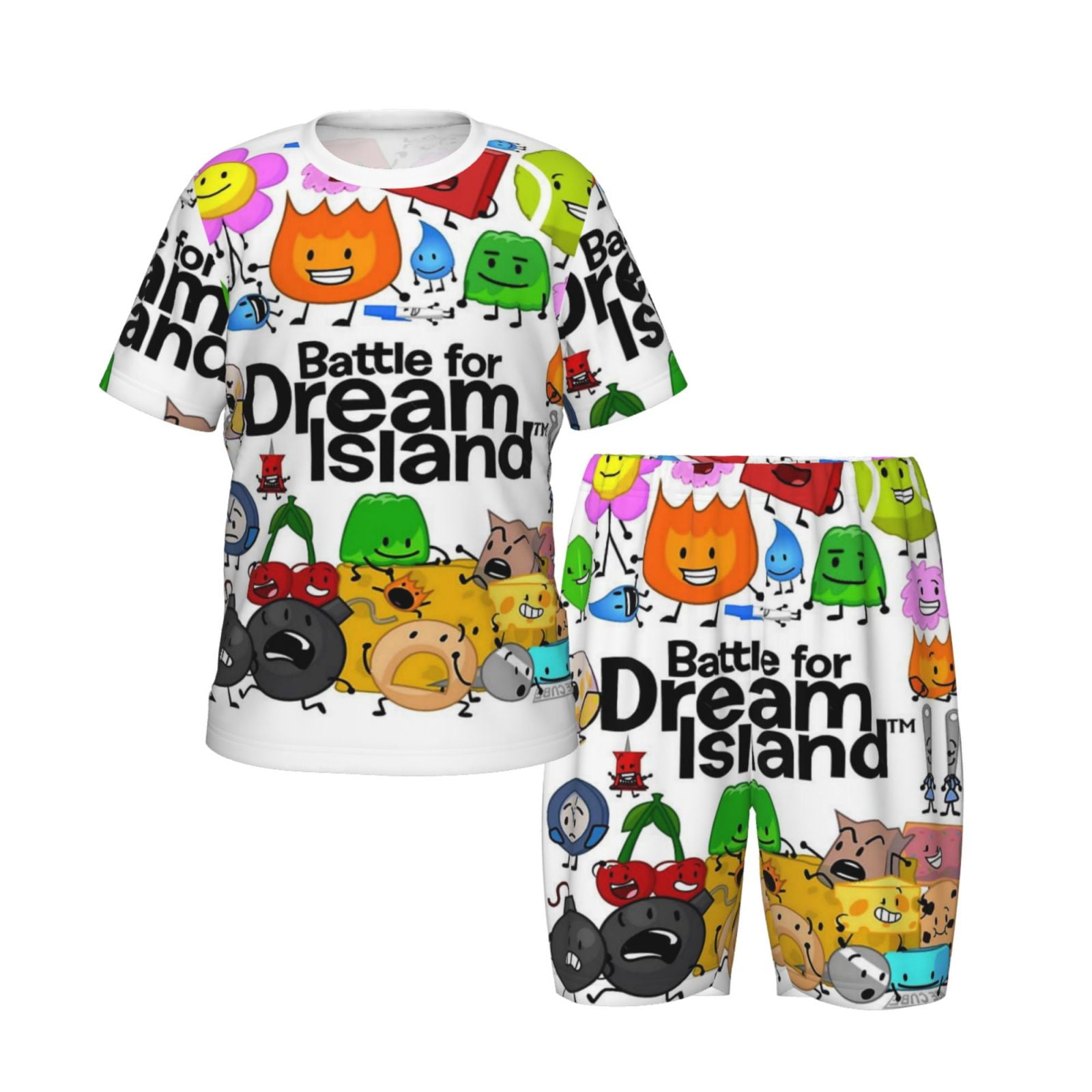 Kids Game BFDI Battle For Dream Island Short Sleeve Top And Short Set 2 ...