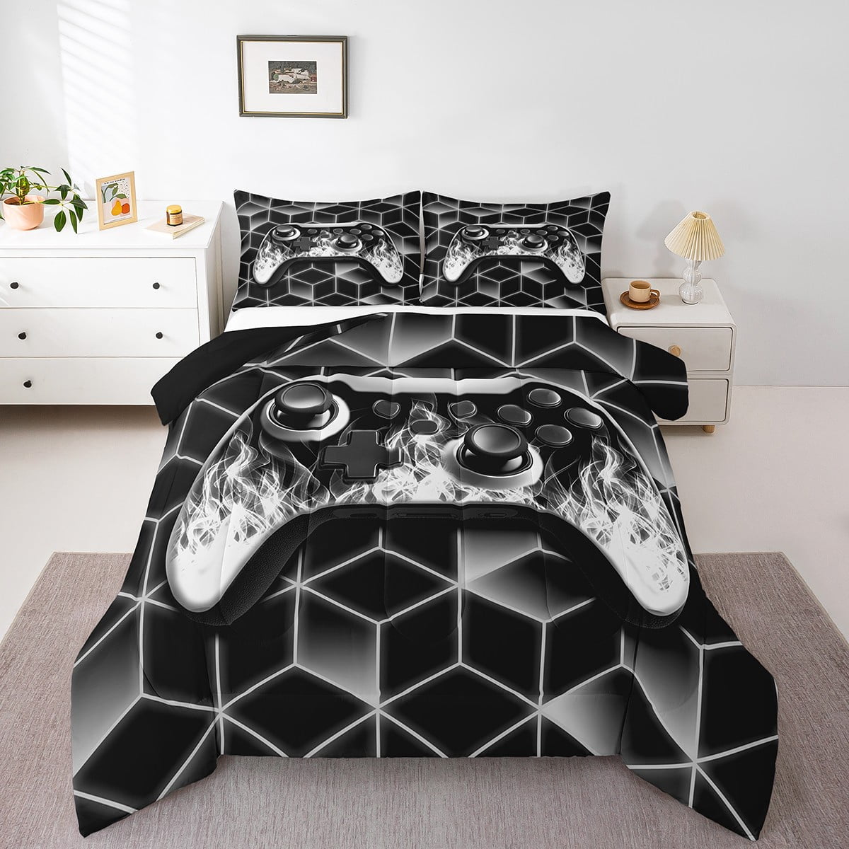 Game Comforter Sets Queen Size,Comforters & Duvets,Ultra Soft 3 Pieces ...