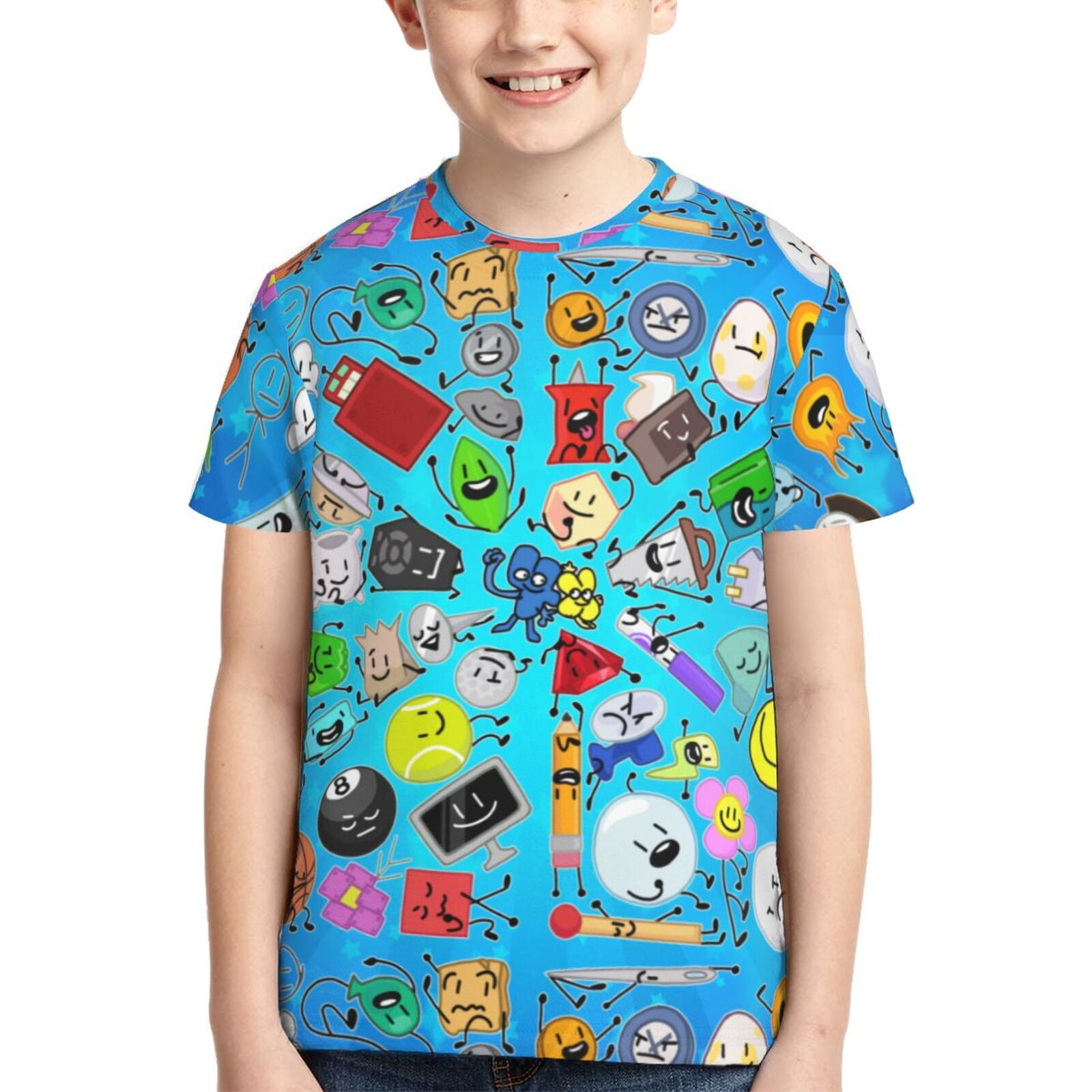 Kids Game BFDI Battle For Dream Island T-Shirts Youth 3D Print Short ...