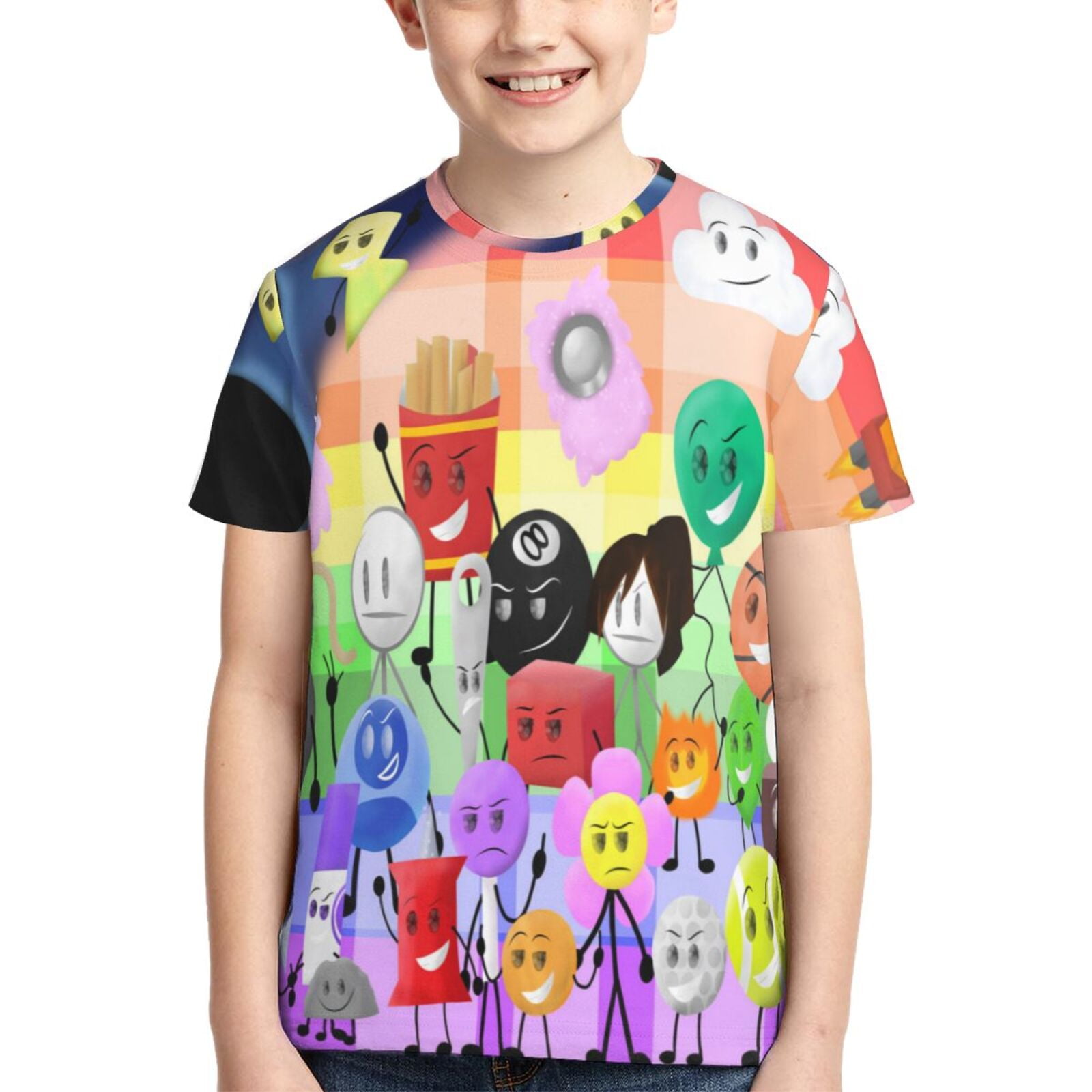 Kids Game BFDI Battle For Dream Island T-Shirts Youth 3D Print Short ...